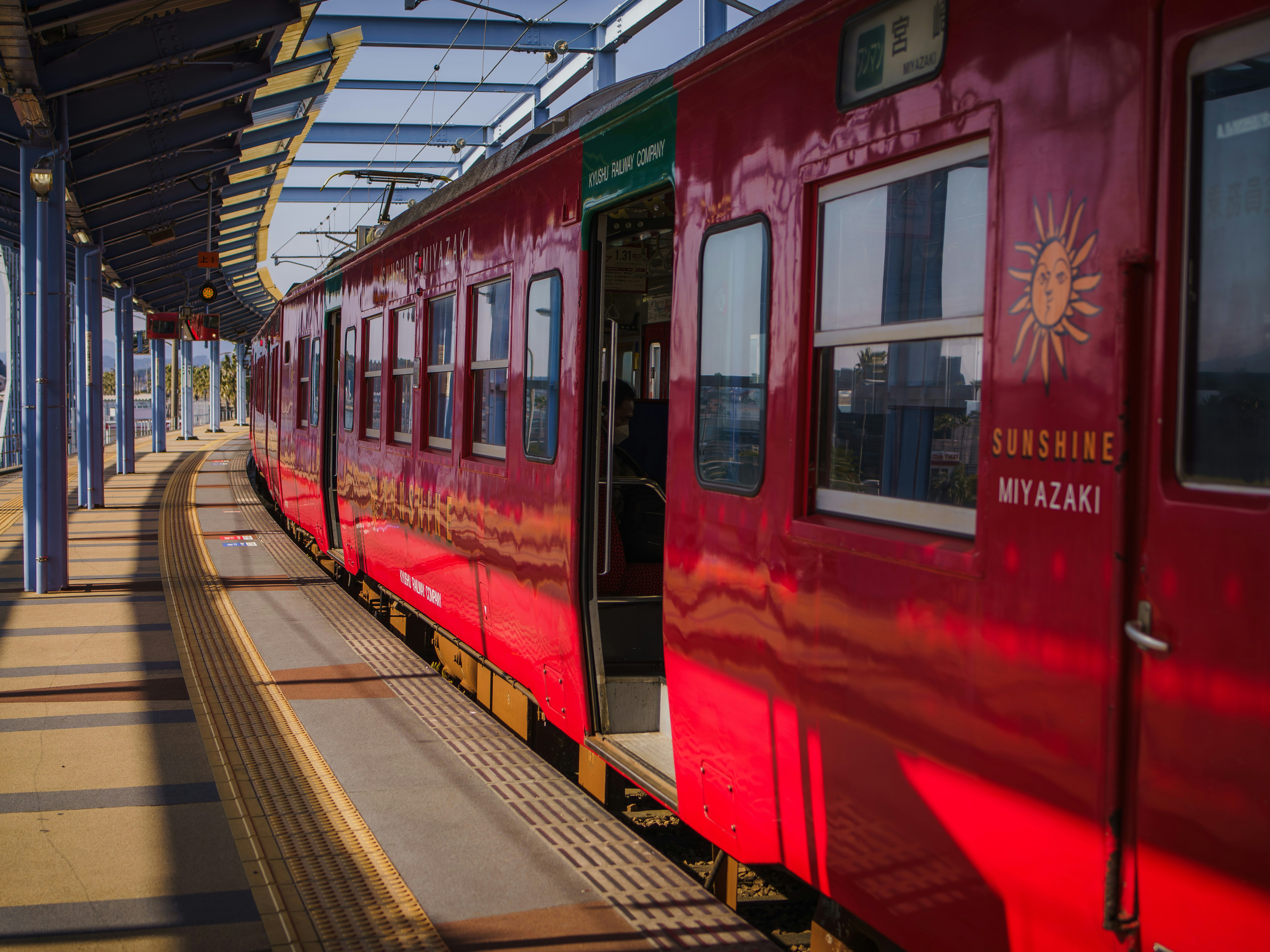 Red Carriage in the Morning Skyline