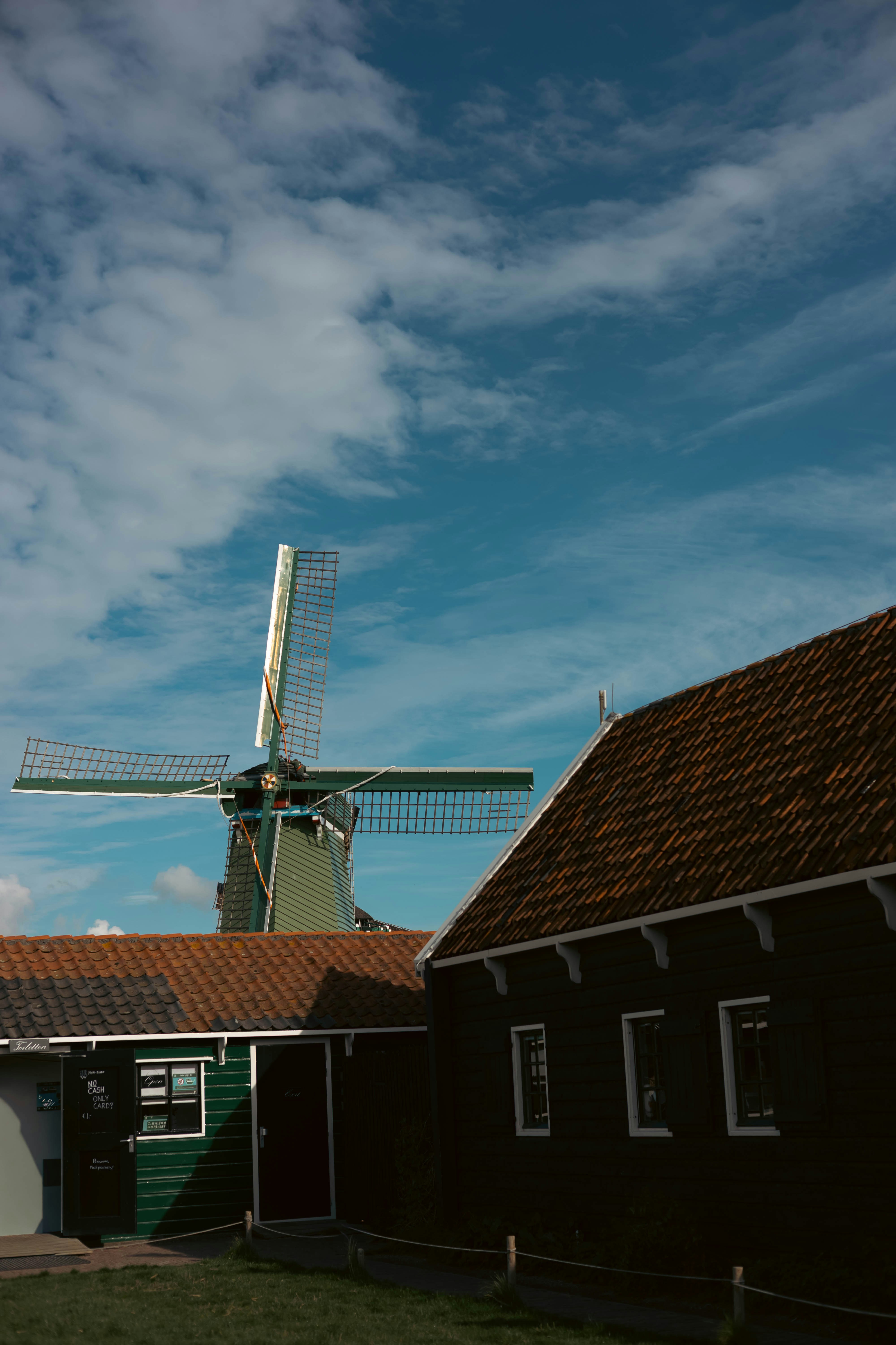 Windmill at the Edge of a Quiet Village