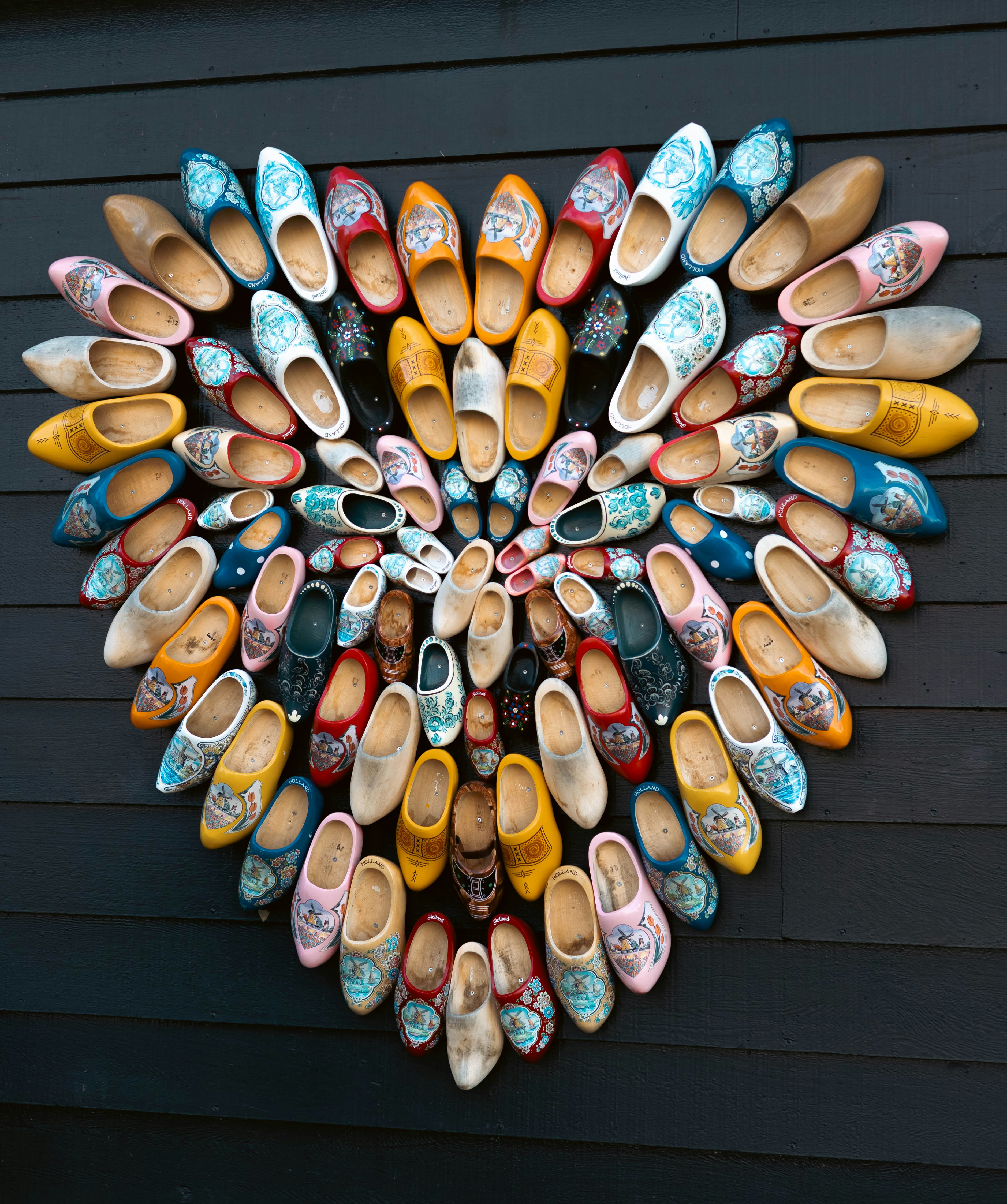 Shoes in Bloom: A Heart-Shaped Gallery of Painted Footwear