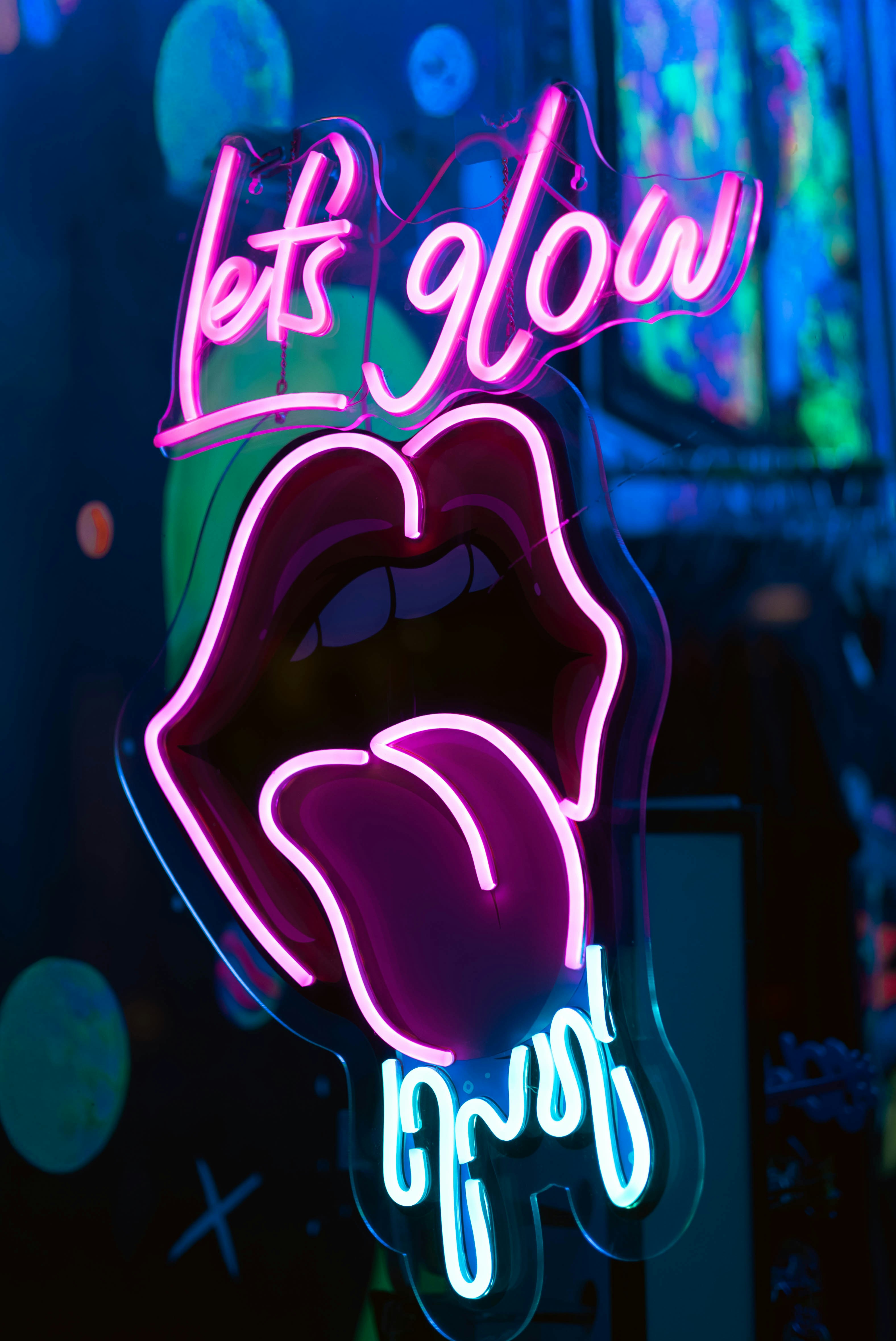 Neon Kiss: A Tongue of Light in Midnight Fluorescence