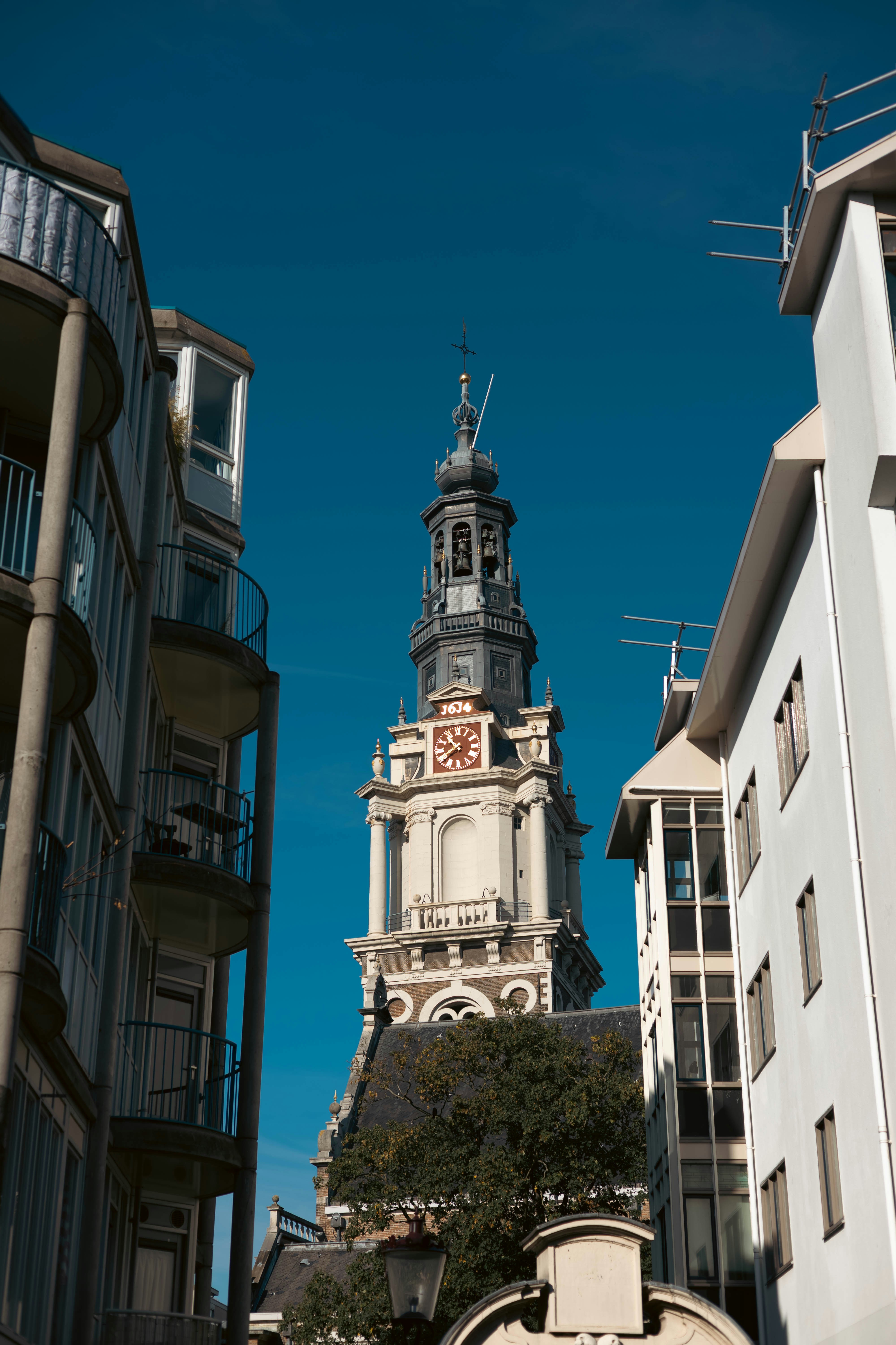 Towering Clock: Urban Corridor Framing of a Central Steepled Spire