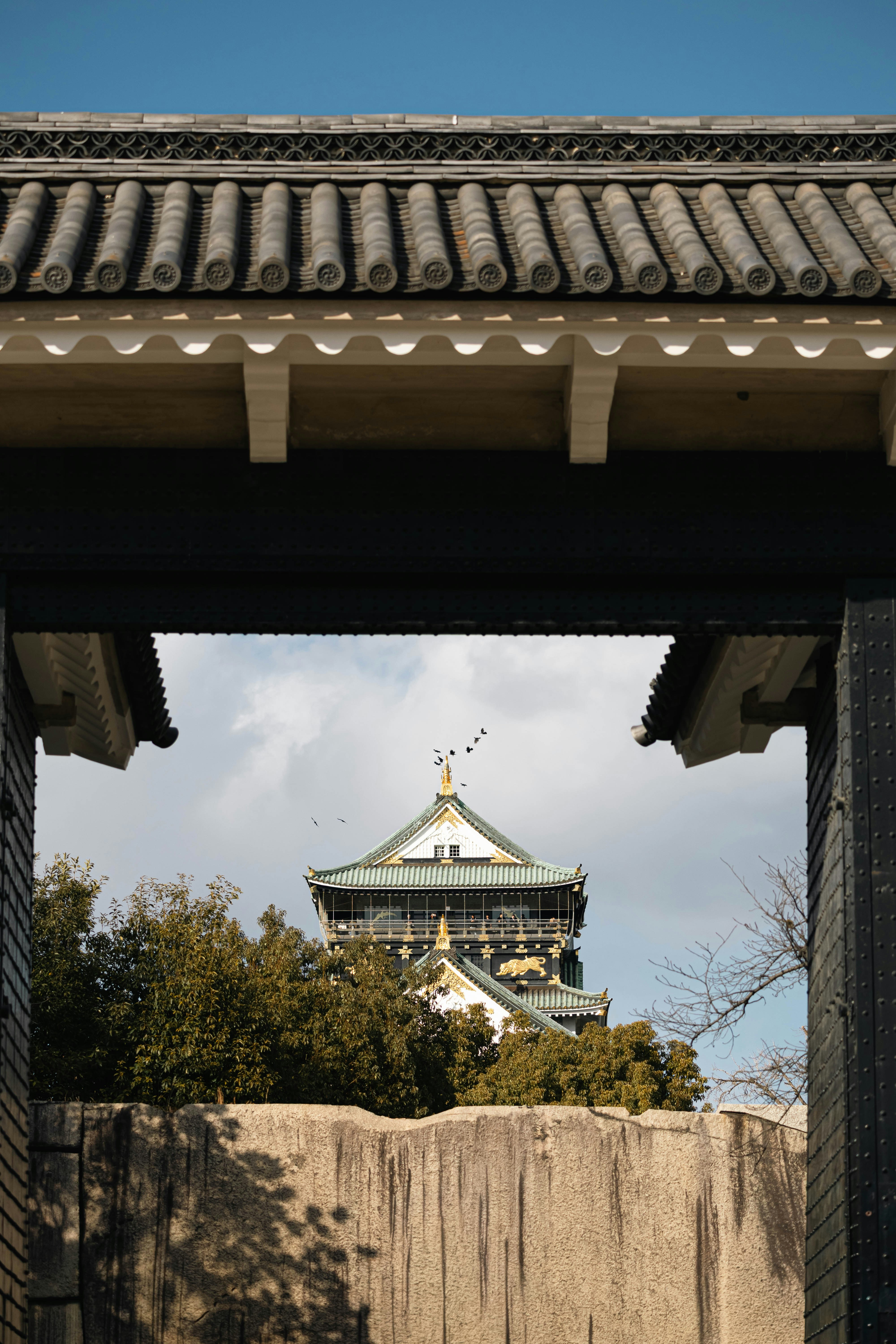 Temple Gate Framing: A Pagoda Peeks Through an Ancient Courtyard