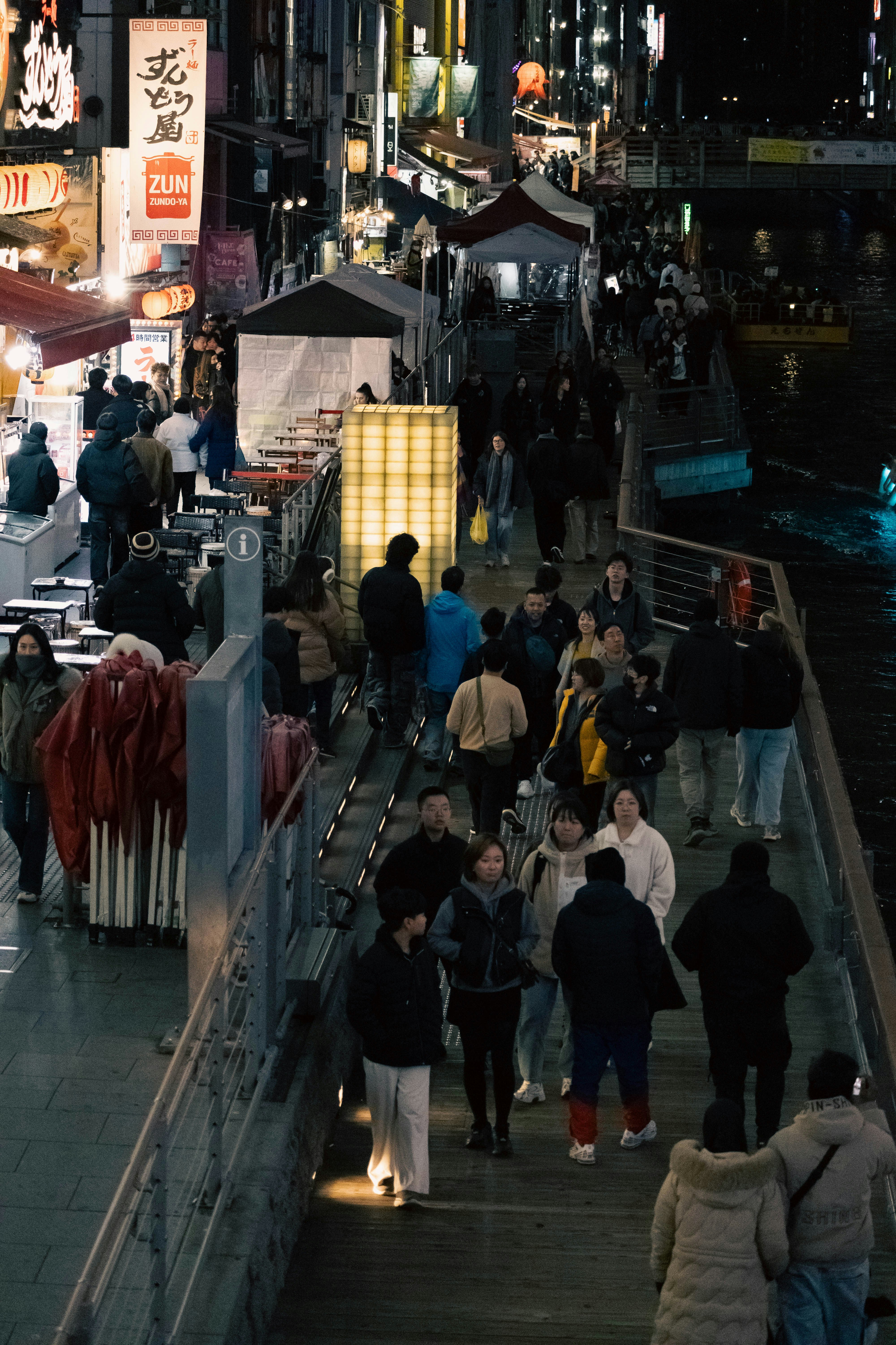 Night Market Along the Neon-Glow Canal