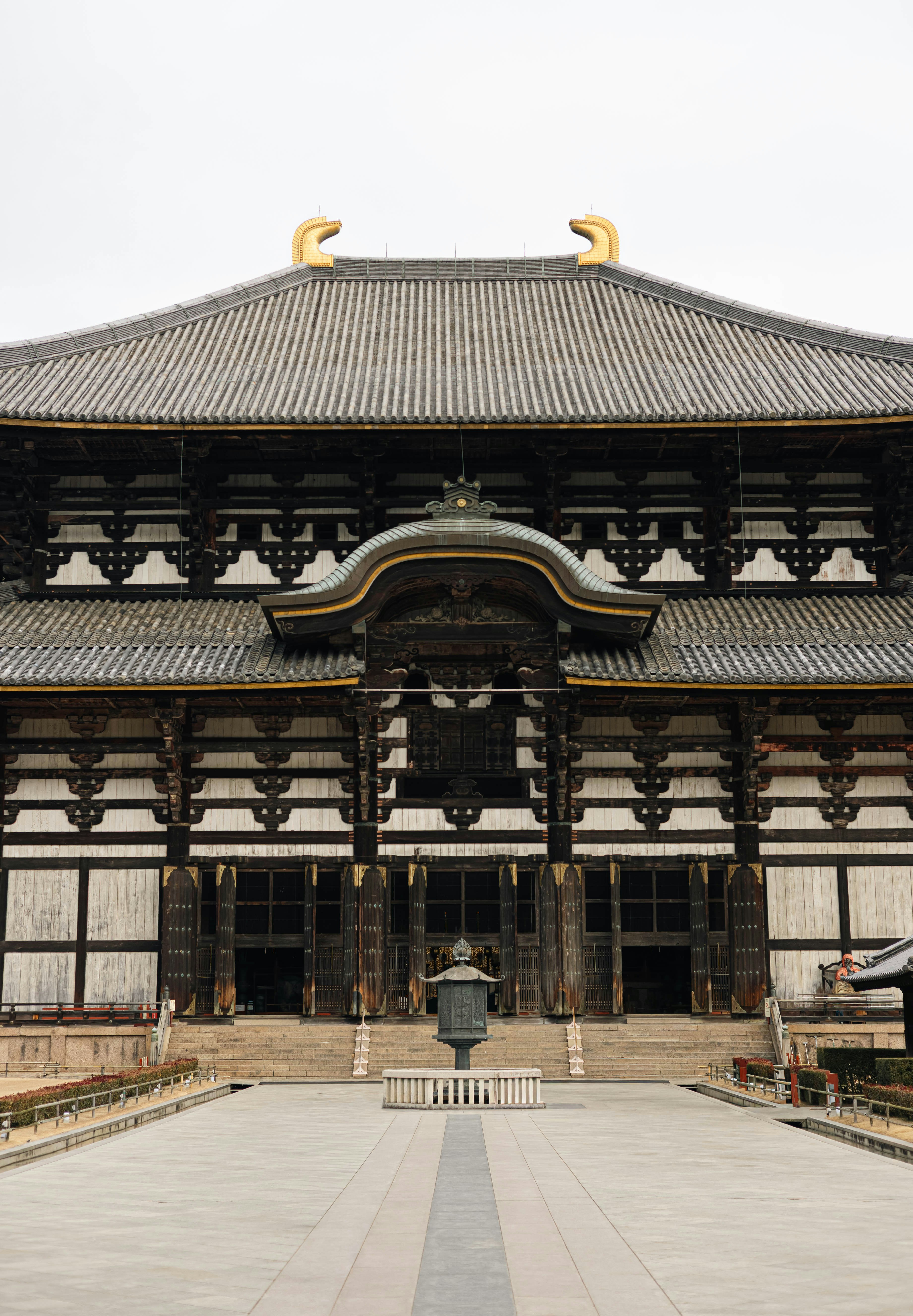 Grand traditional japanese temple with ornate wooden architecture