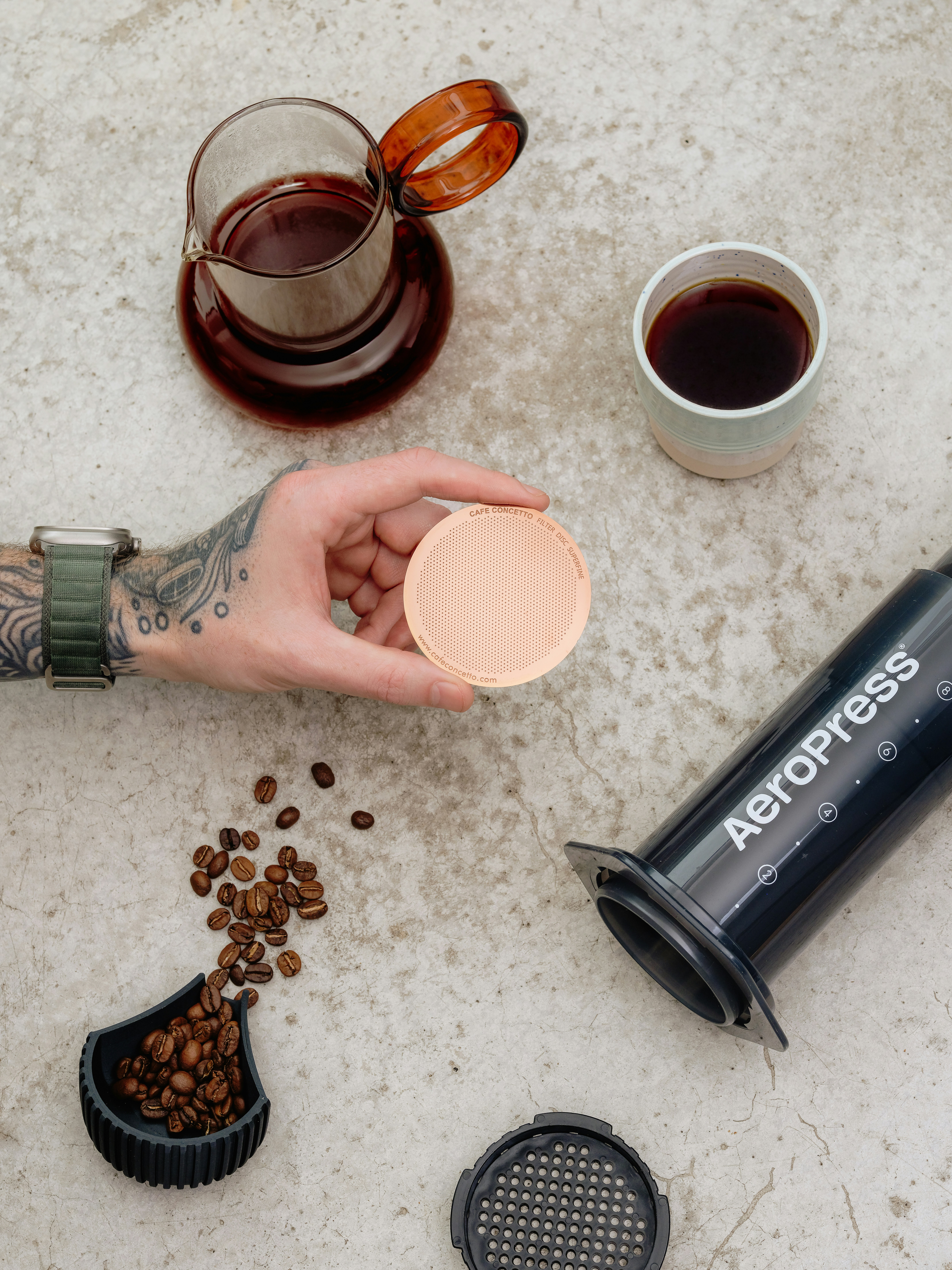 Brewing Focus: A Hand, a Cup, and a Packaged Moment