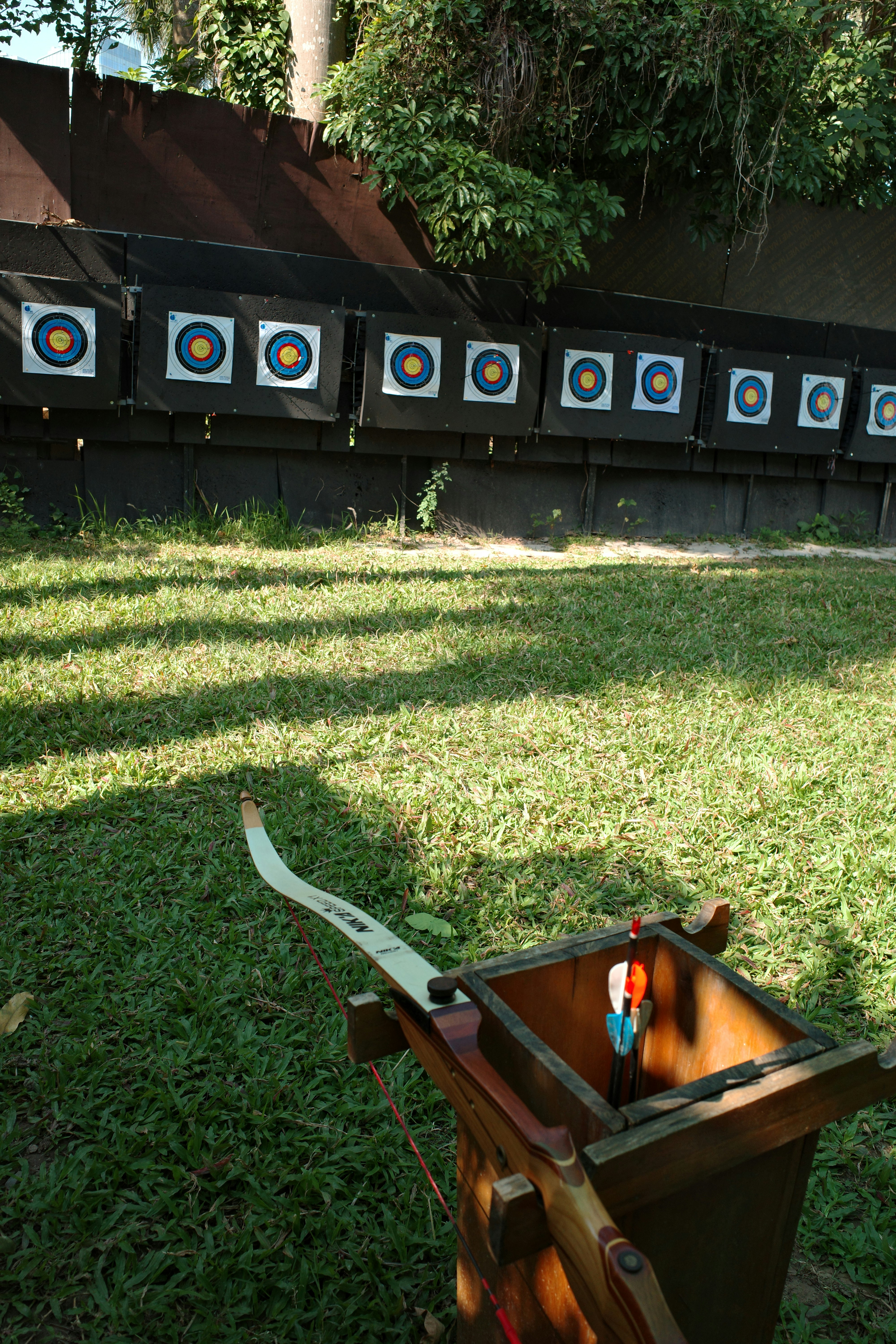 Target Practice Under a Row of Targets