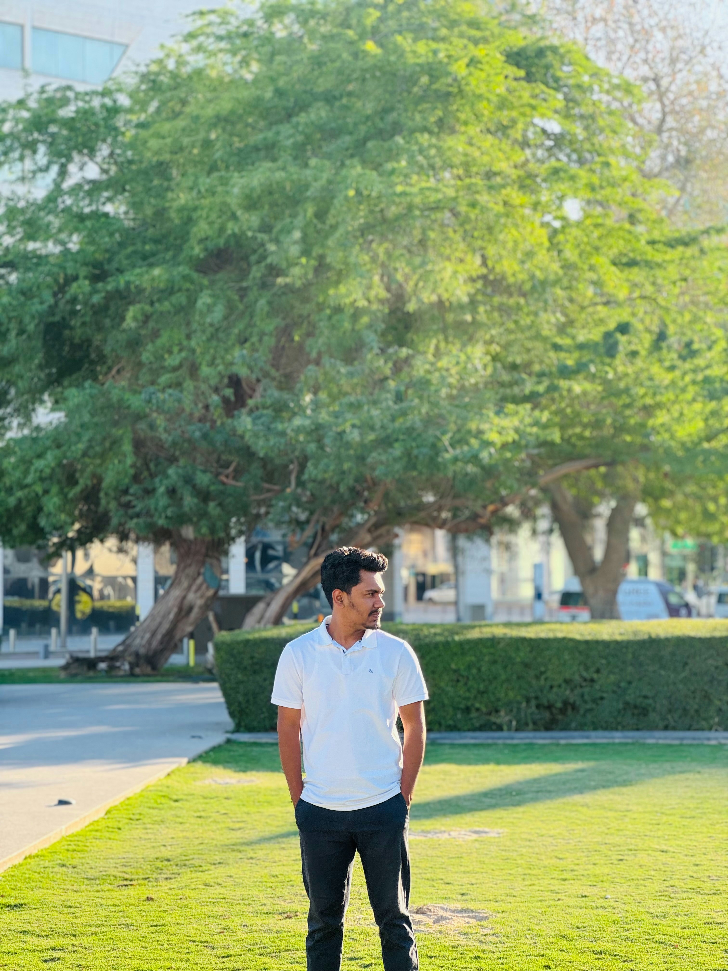 Youthful Portrait Under a Canopy of Green