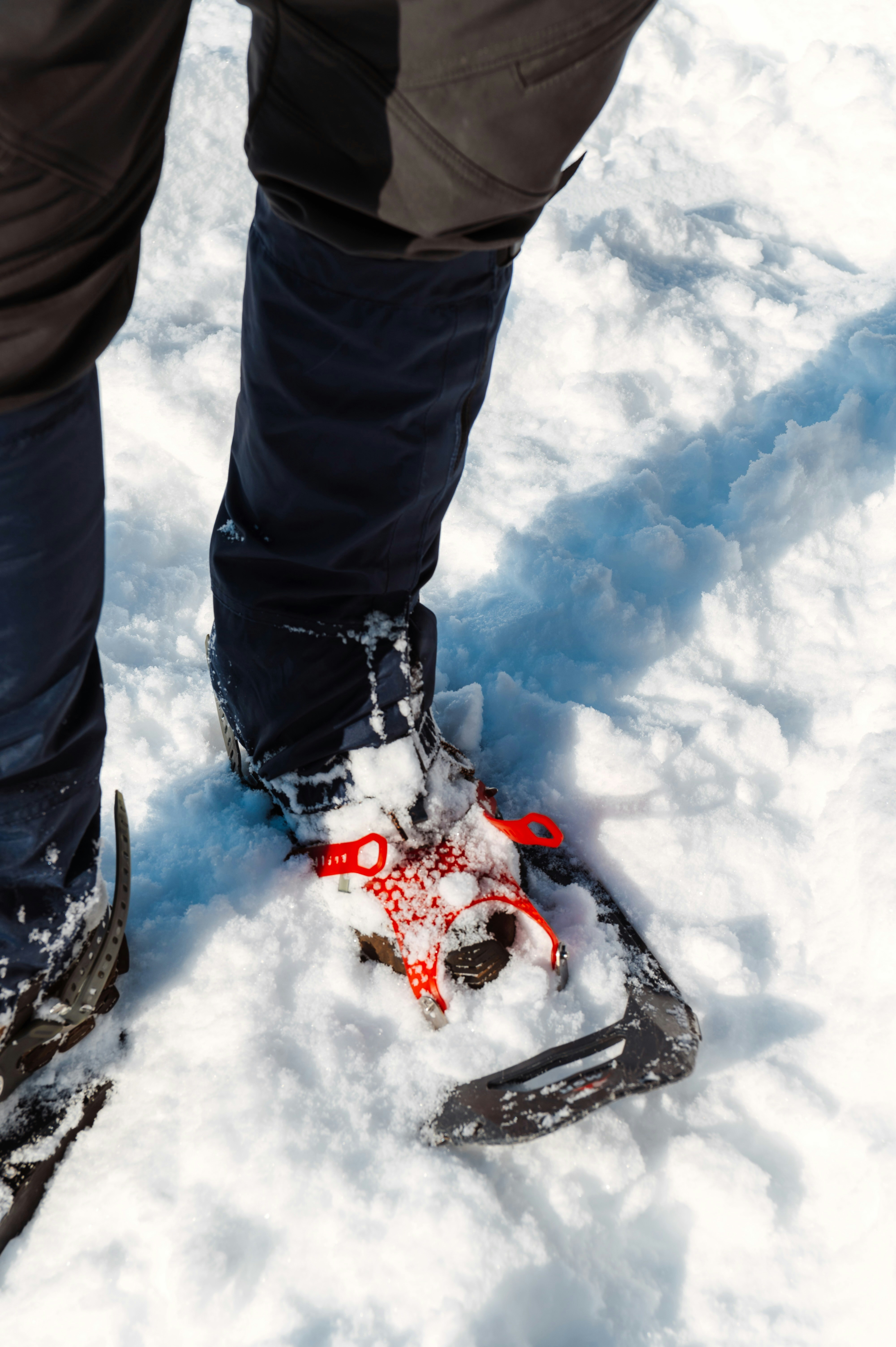 Snowbound Descent: Straps, Snow, and the Red Buckle