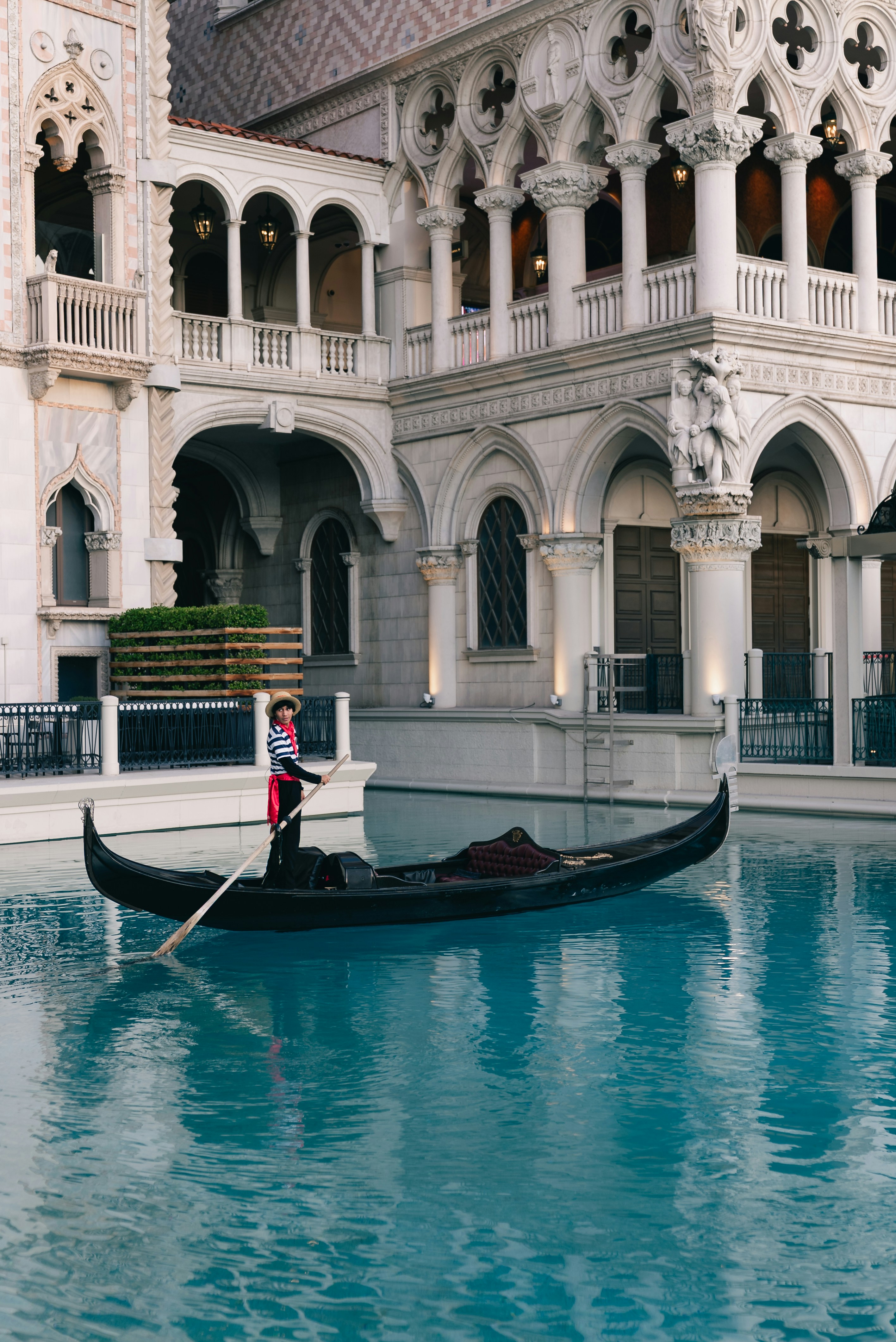 Gondola in the Courtyard: A Venetian Moment by the Palazzo