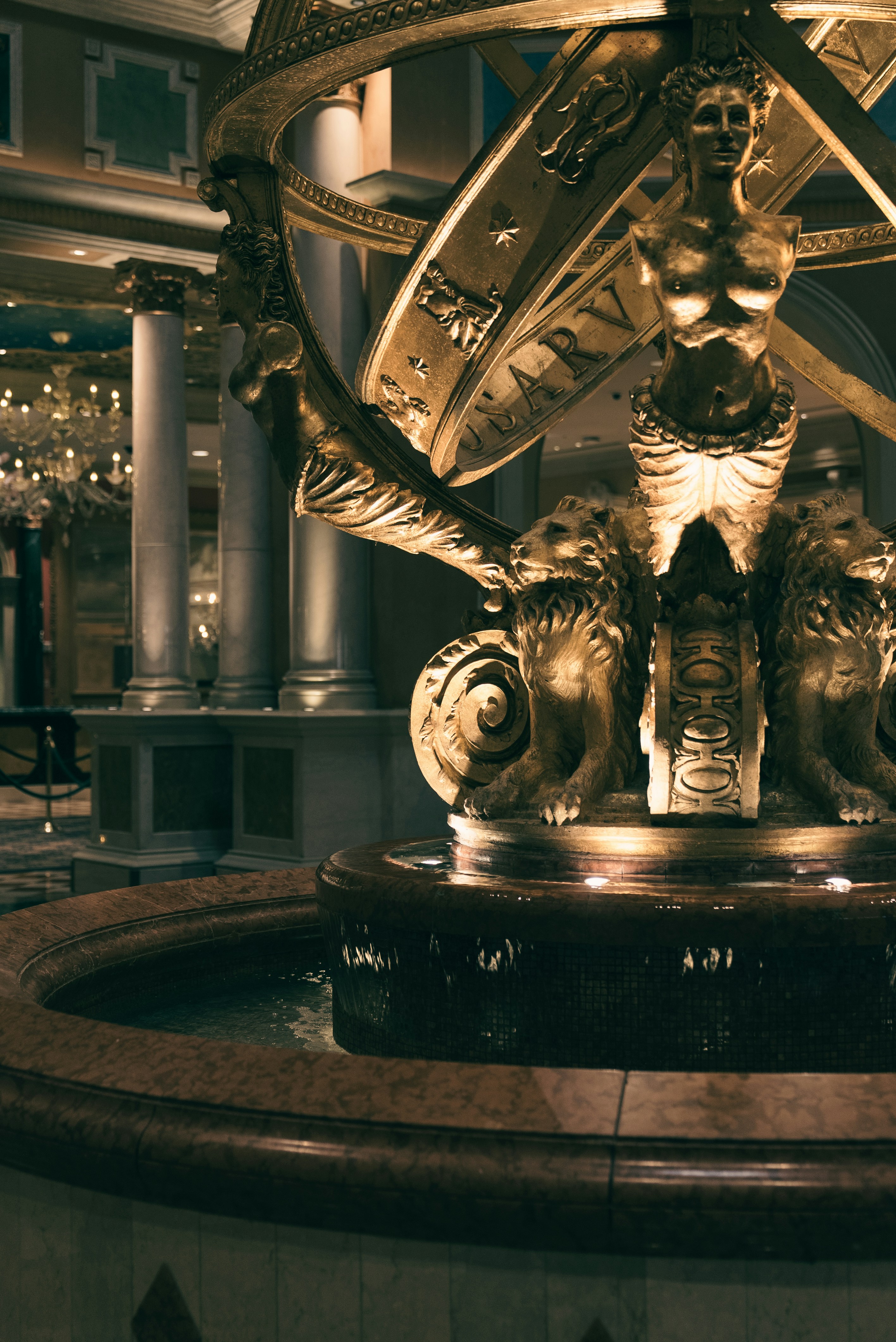 Lux Orbis: A Statue in the Atrium Fountain