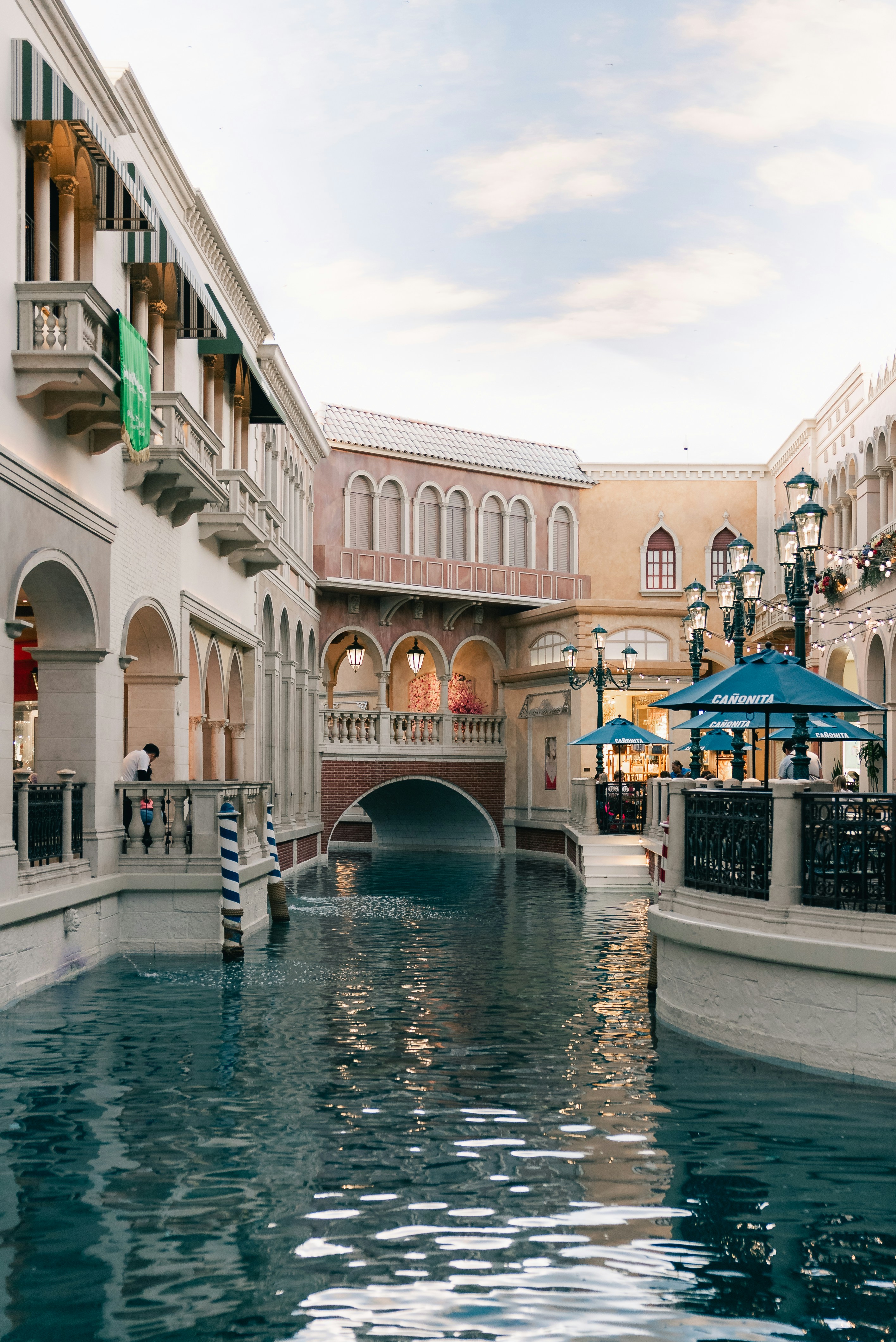 Venetian Alley by the Canal: Bridges, Towers, and a Terrace