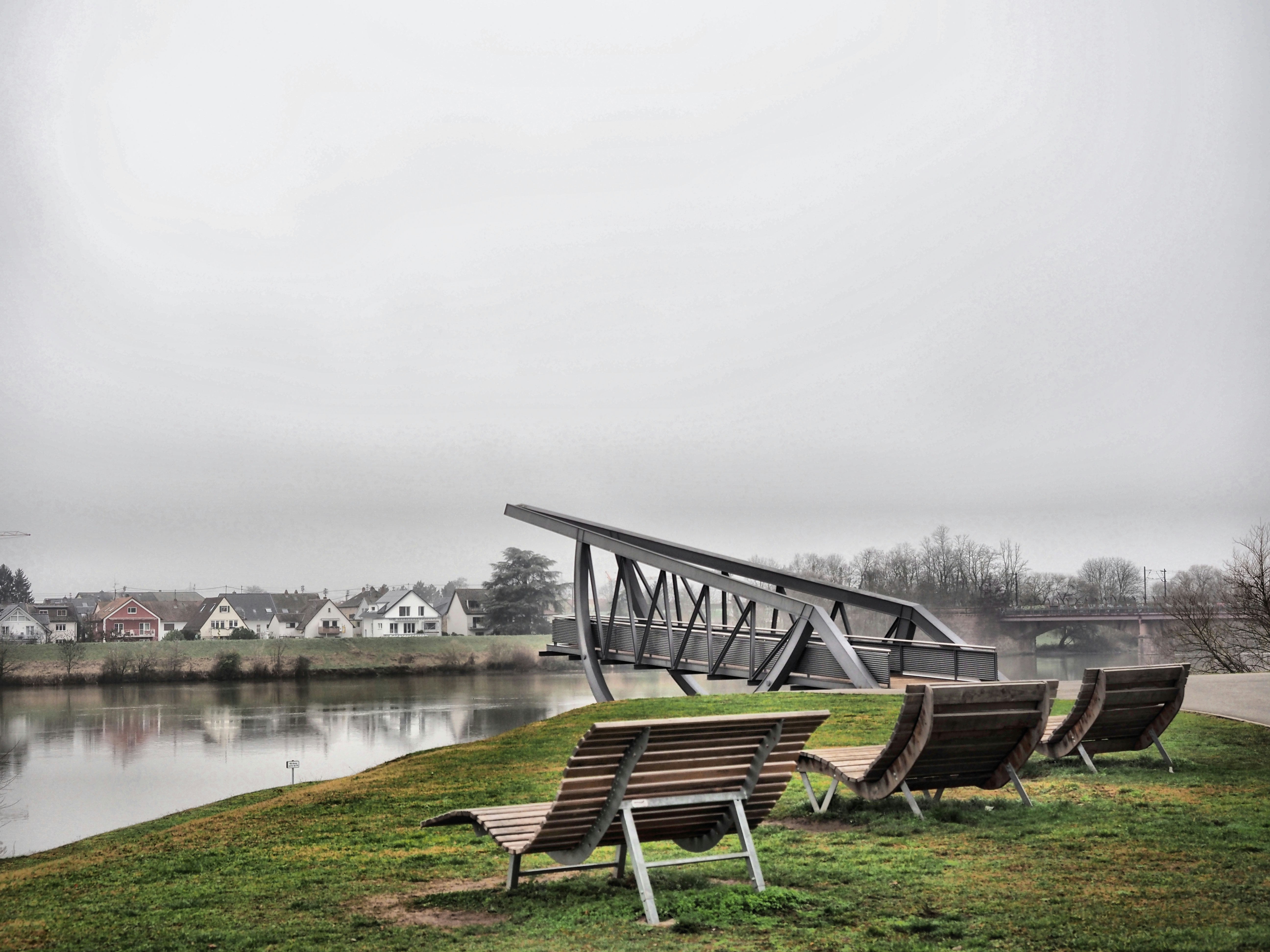 Benches by the River: A Quiet Bridge Overlook