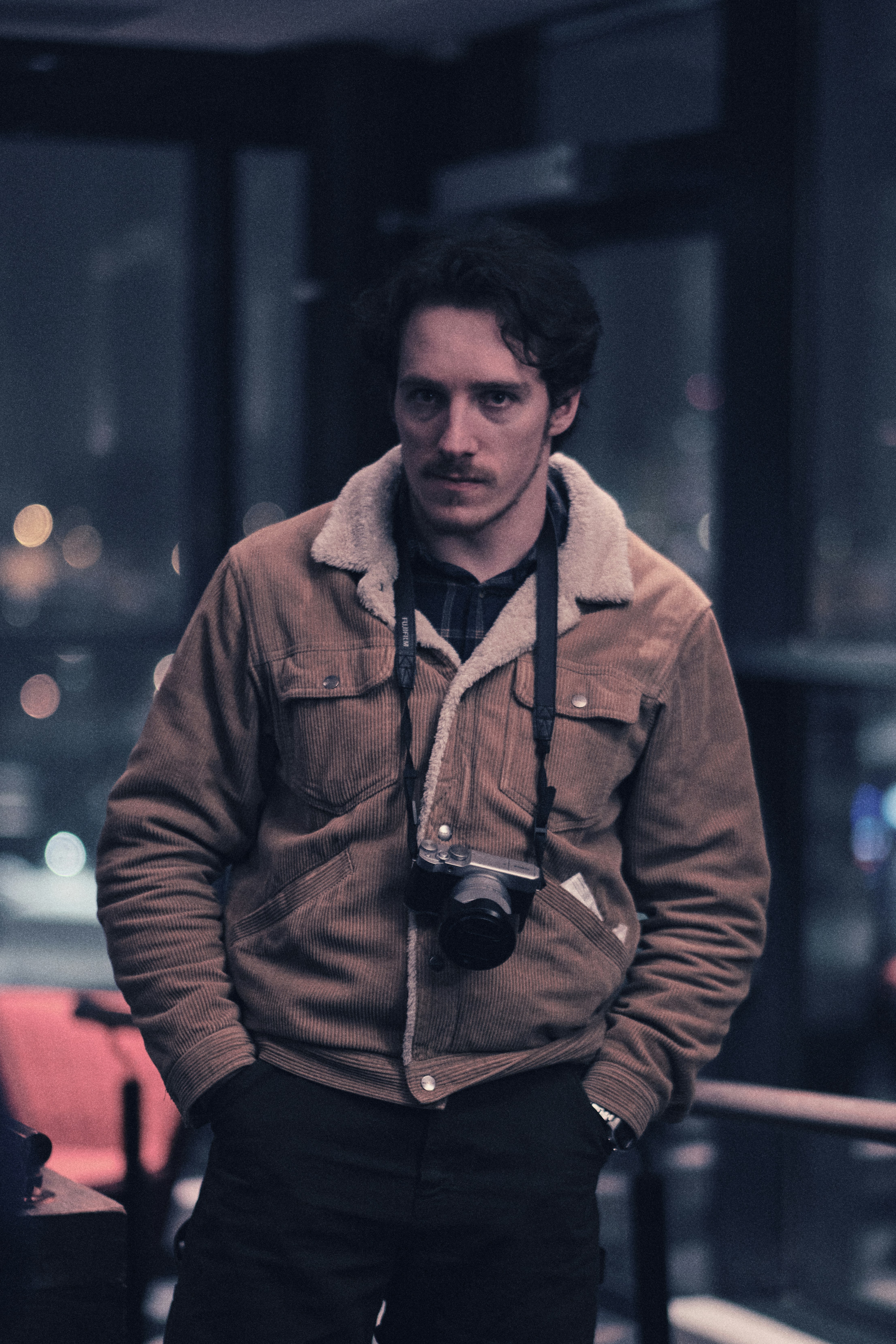 Midnight Portrait: The Focused Moment with a Retro Lens