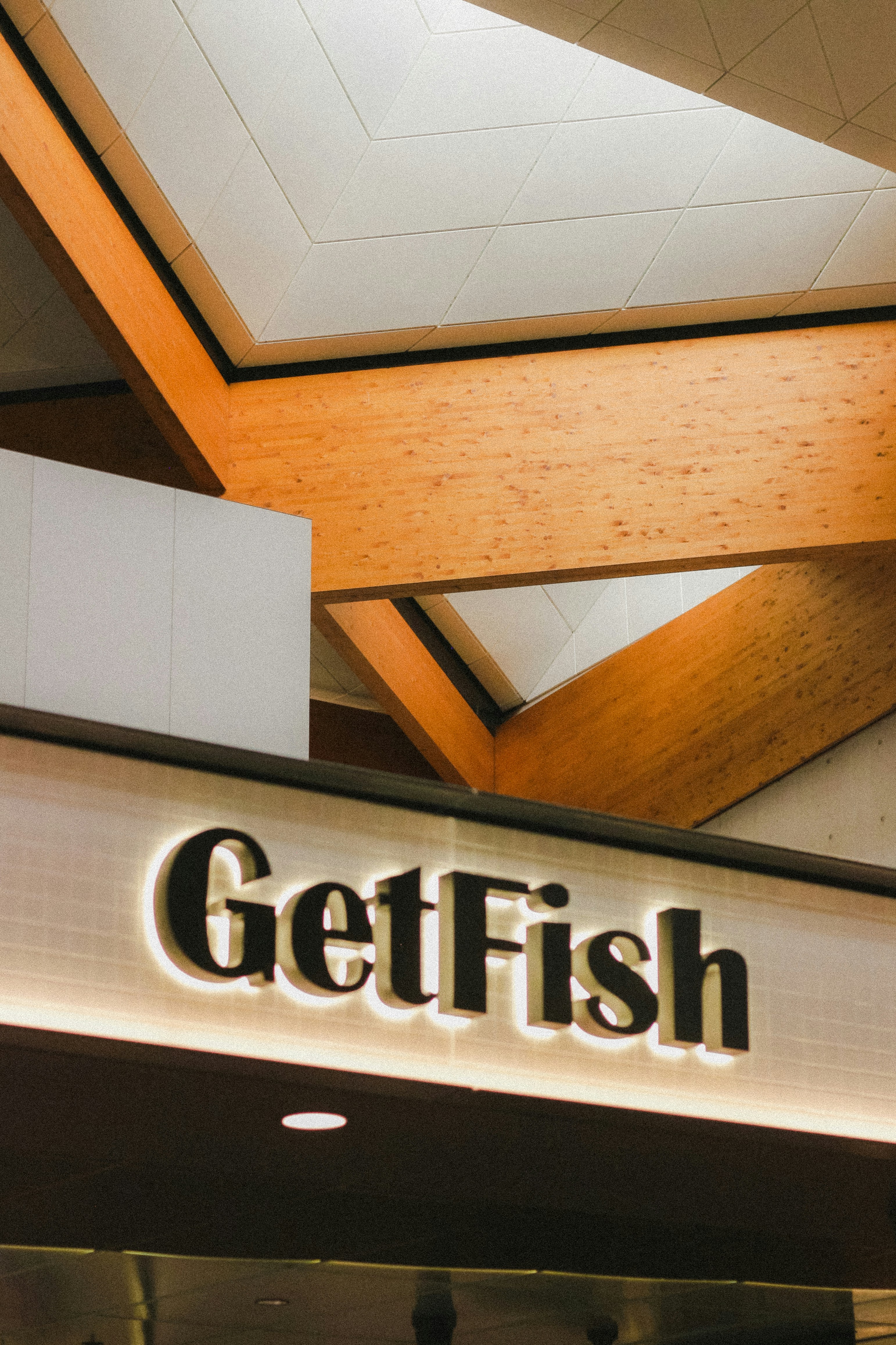 GetFish Entrance: Modern Architecture Meets Bold Signage