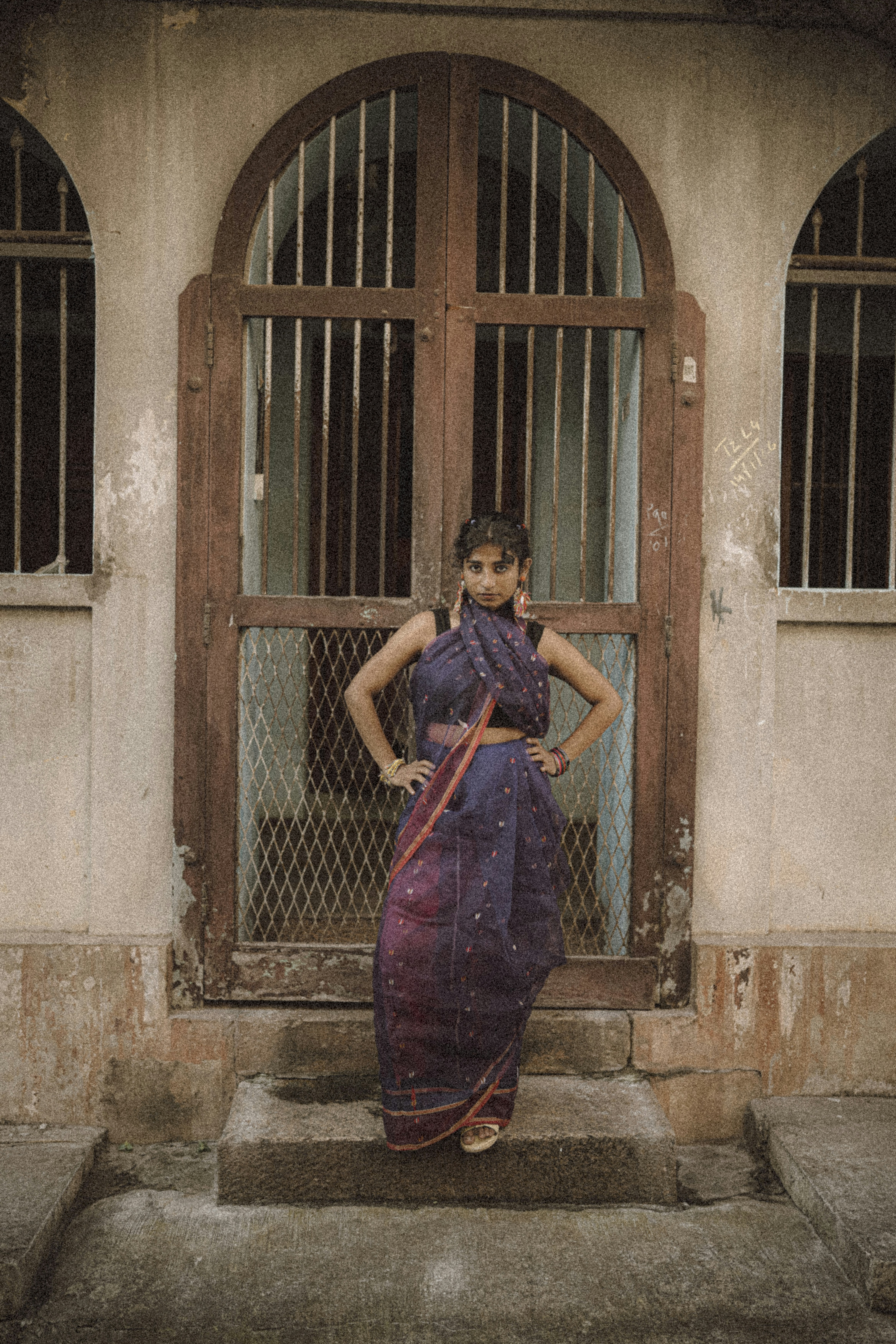 Grace in the Gatehouse: A Portrait in Dusk Tones