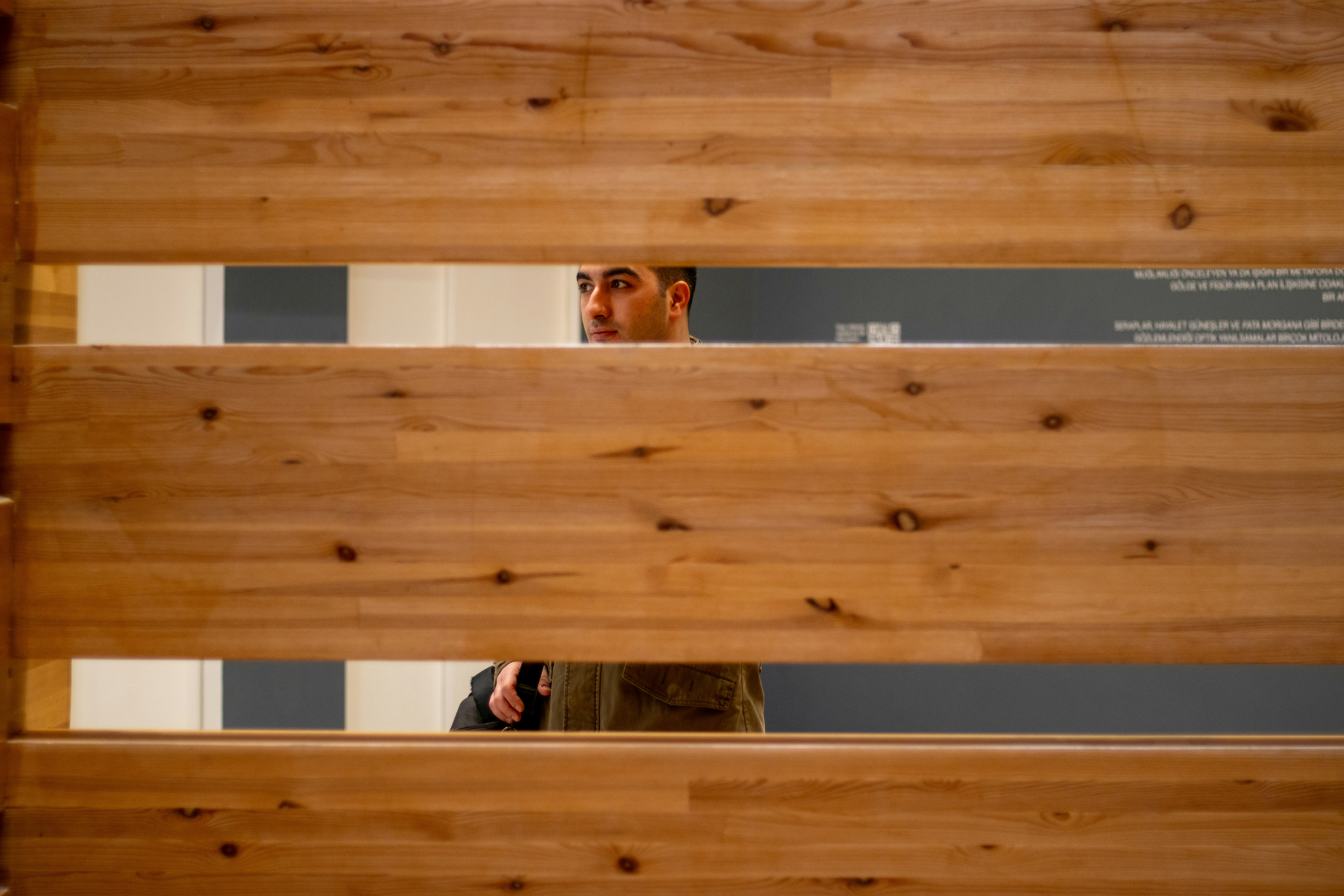 Peek Through the Wooden Slats: A Silhouette of Focus