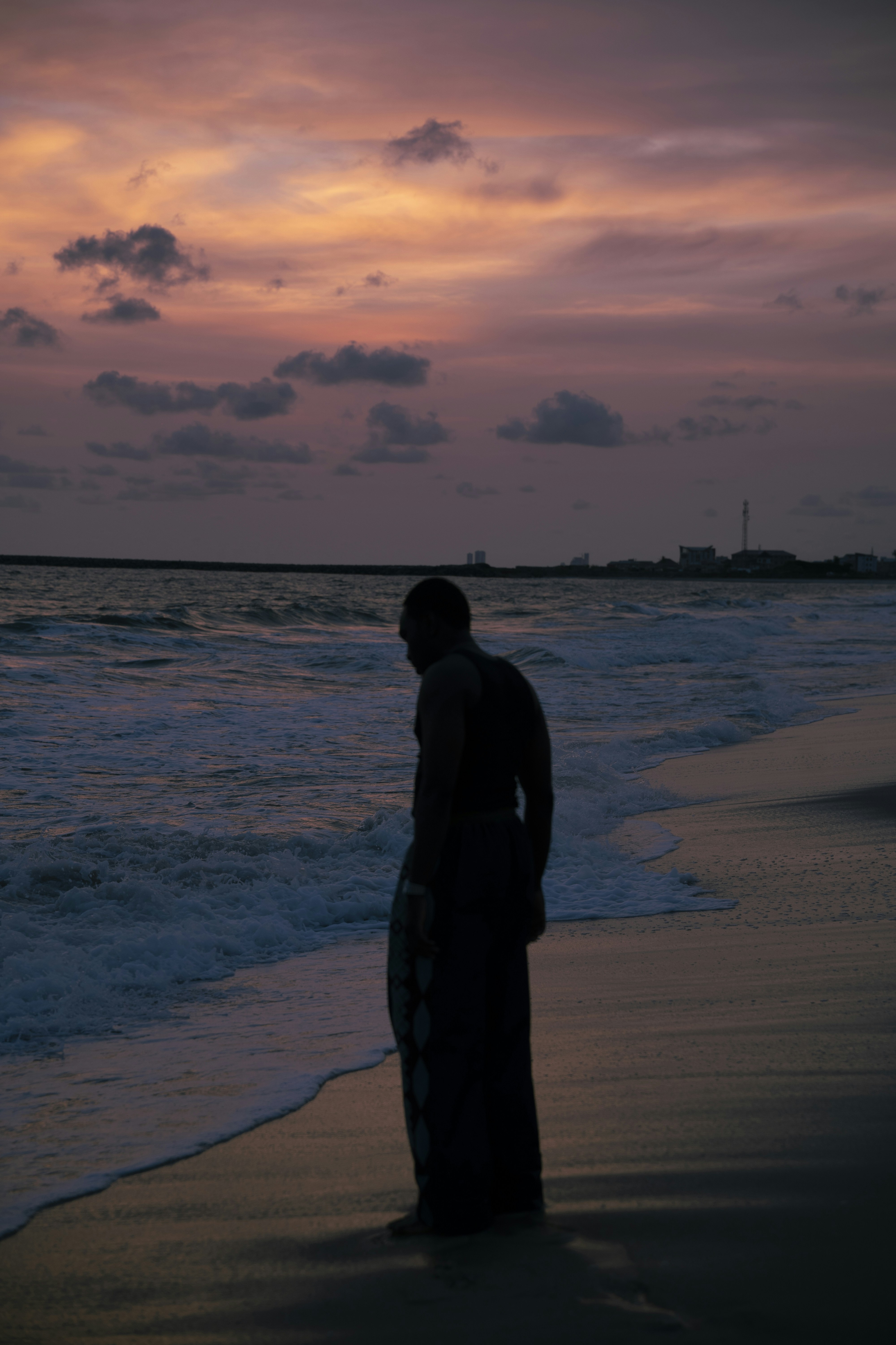Silhouette at Sunset: A Quiet Shoreline Reverie