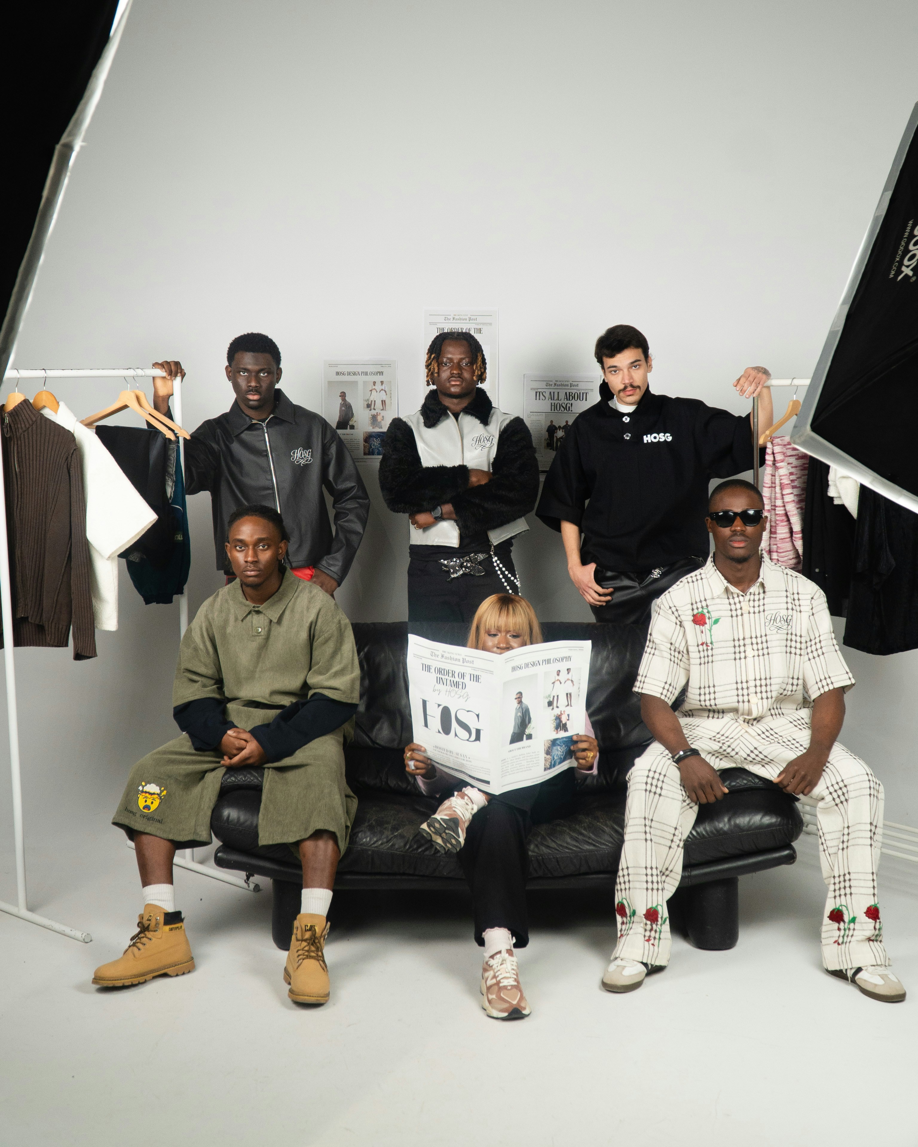 Group Portrait in a Fashion Studio: Attitude and Relaxed Confidence