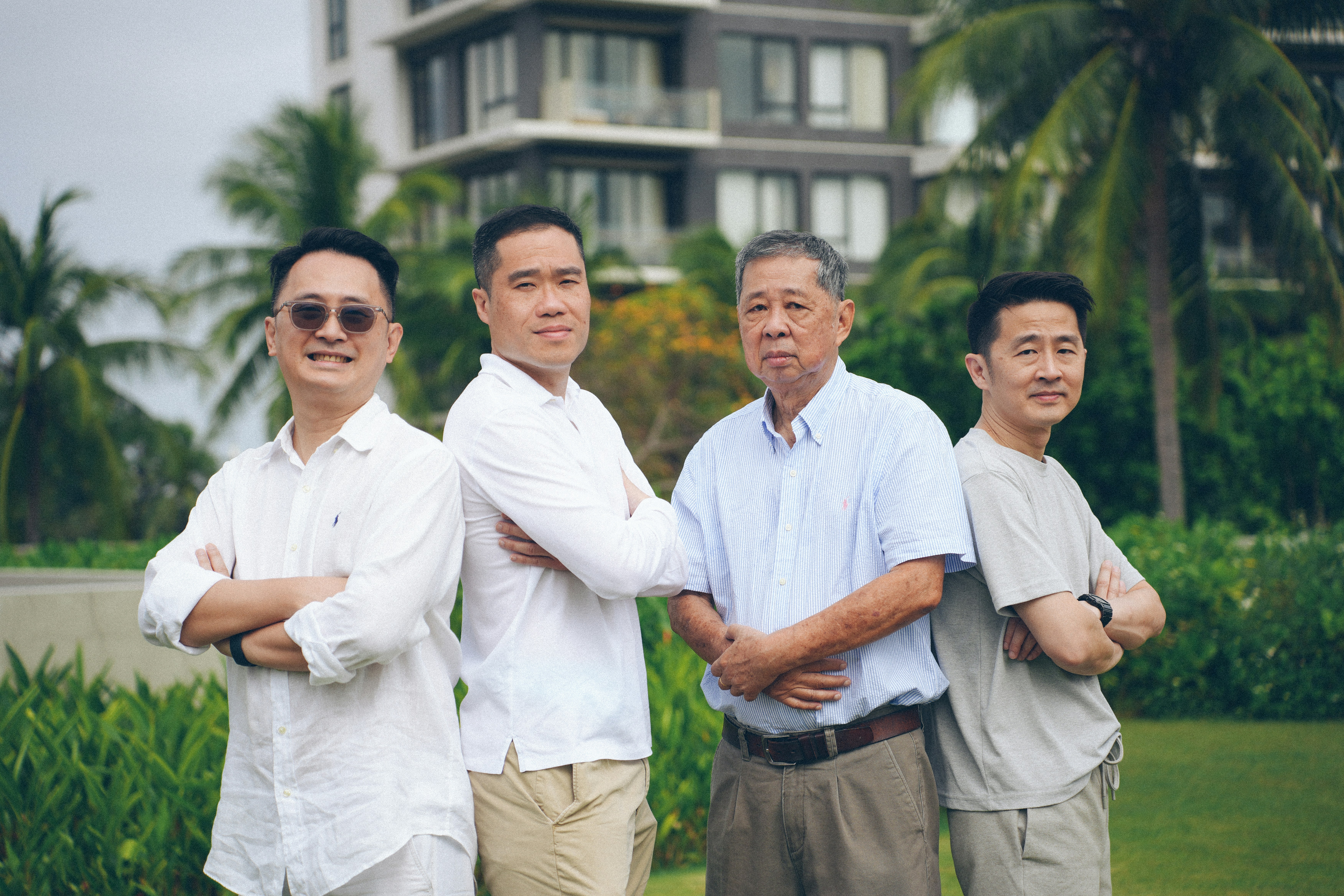 Four Gentlemen in a Greenyard: A Portrait of Shared Moments