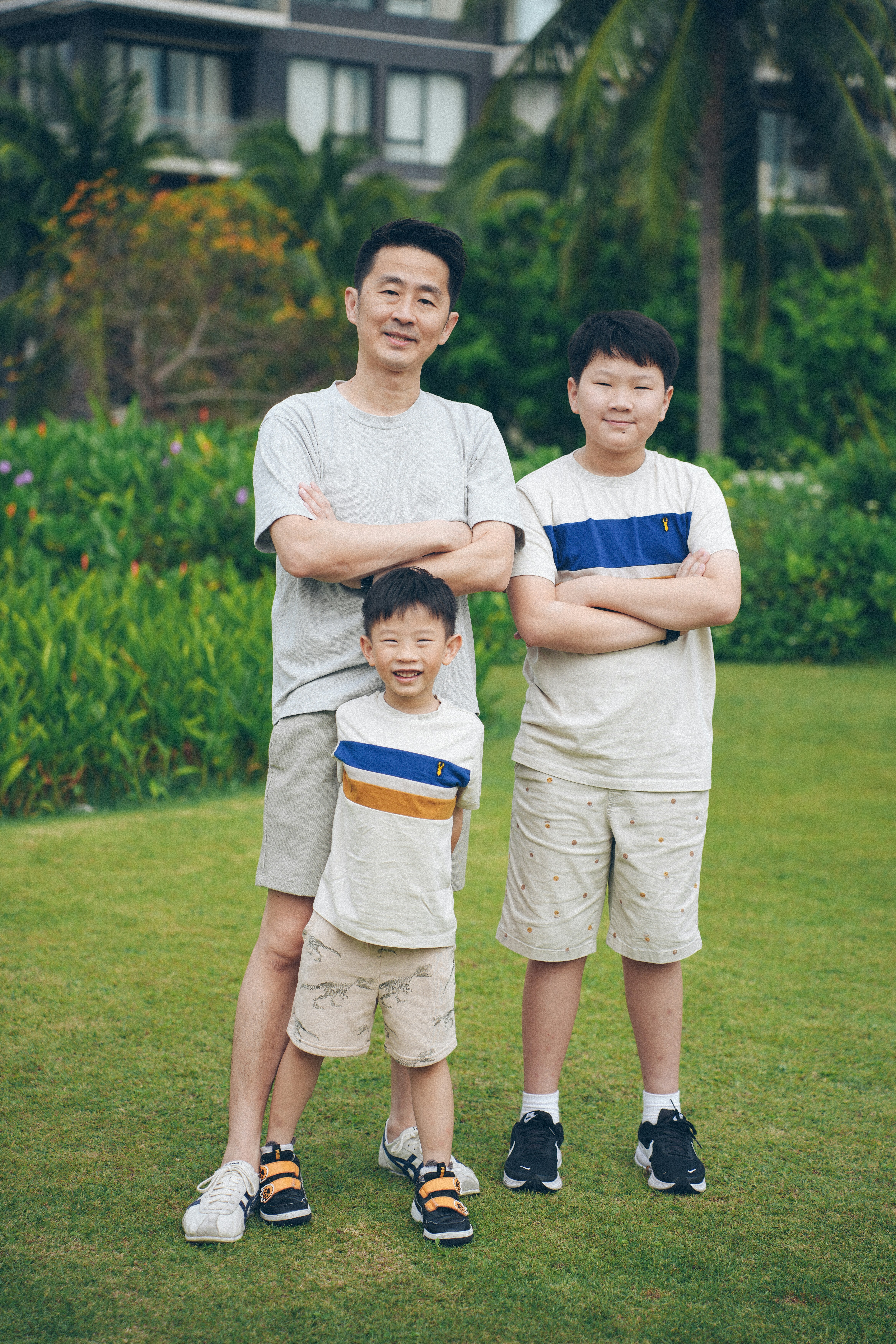 Family Portrait in a Lush Garden
