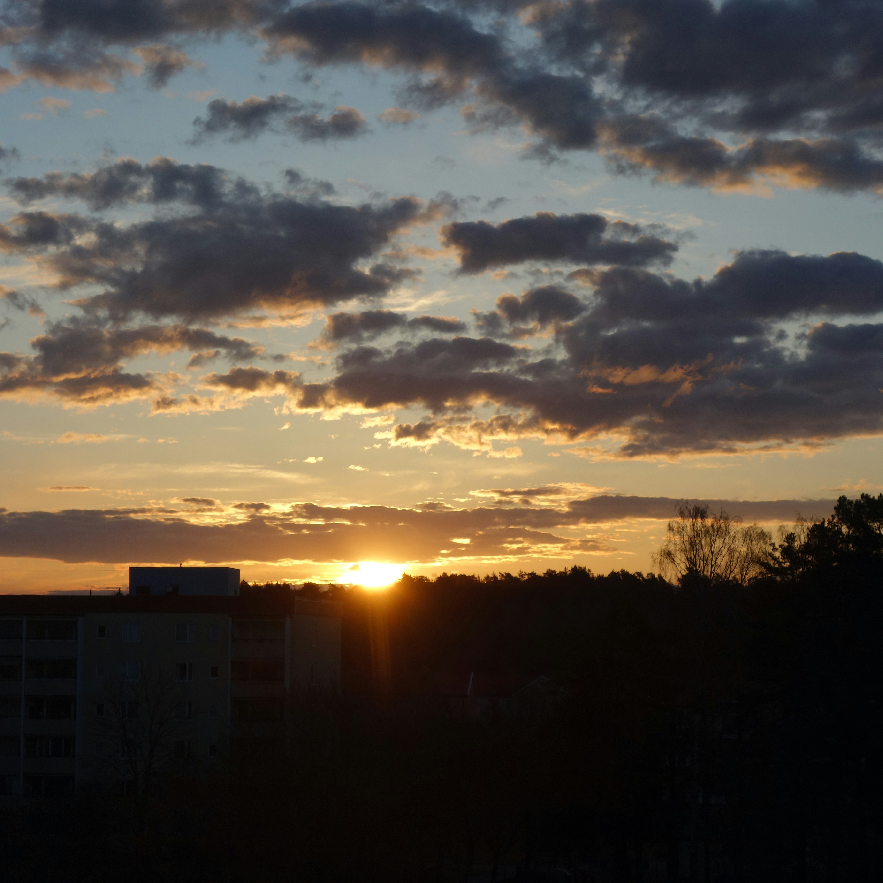 Sunlit Horizon: The Quiet Rise Over Rooftops at Dusk