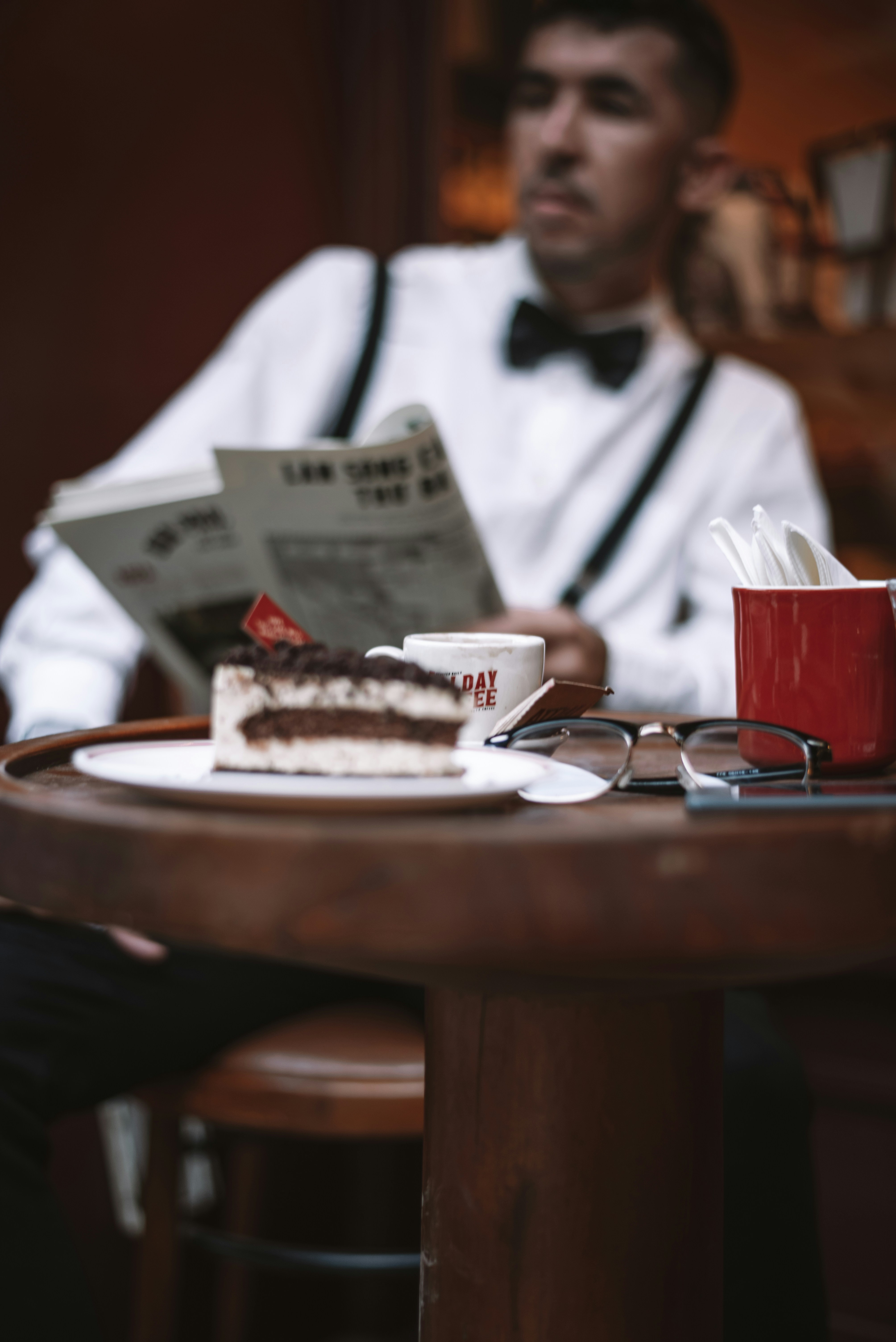 Cafe Cake for One: A Quiet Moment with a Suspended Focus