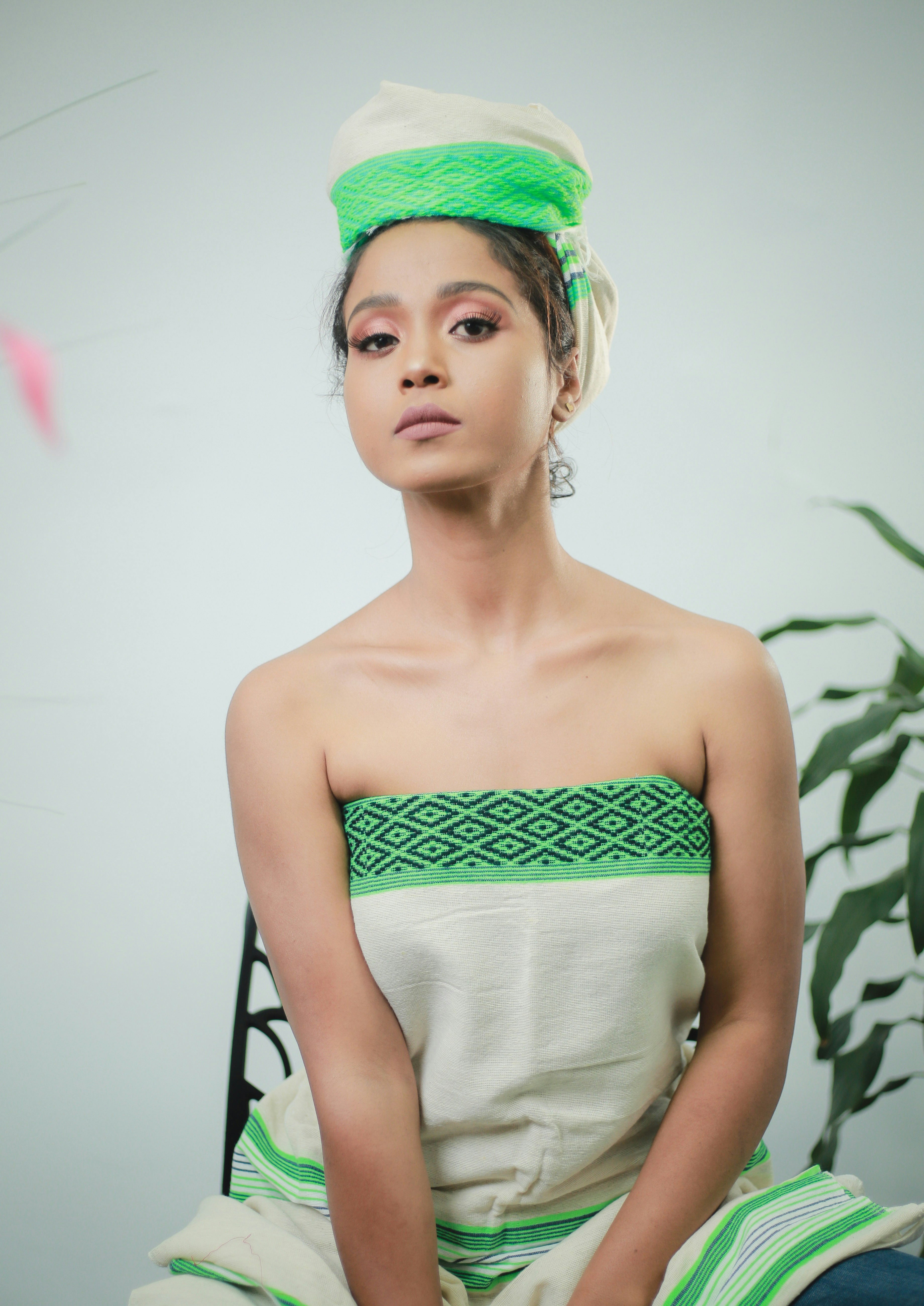 Emerald Crown: A Portrait in Turquoise Couture