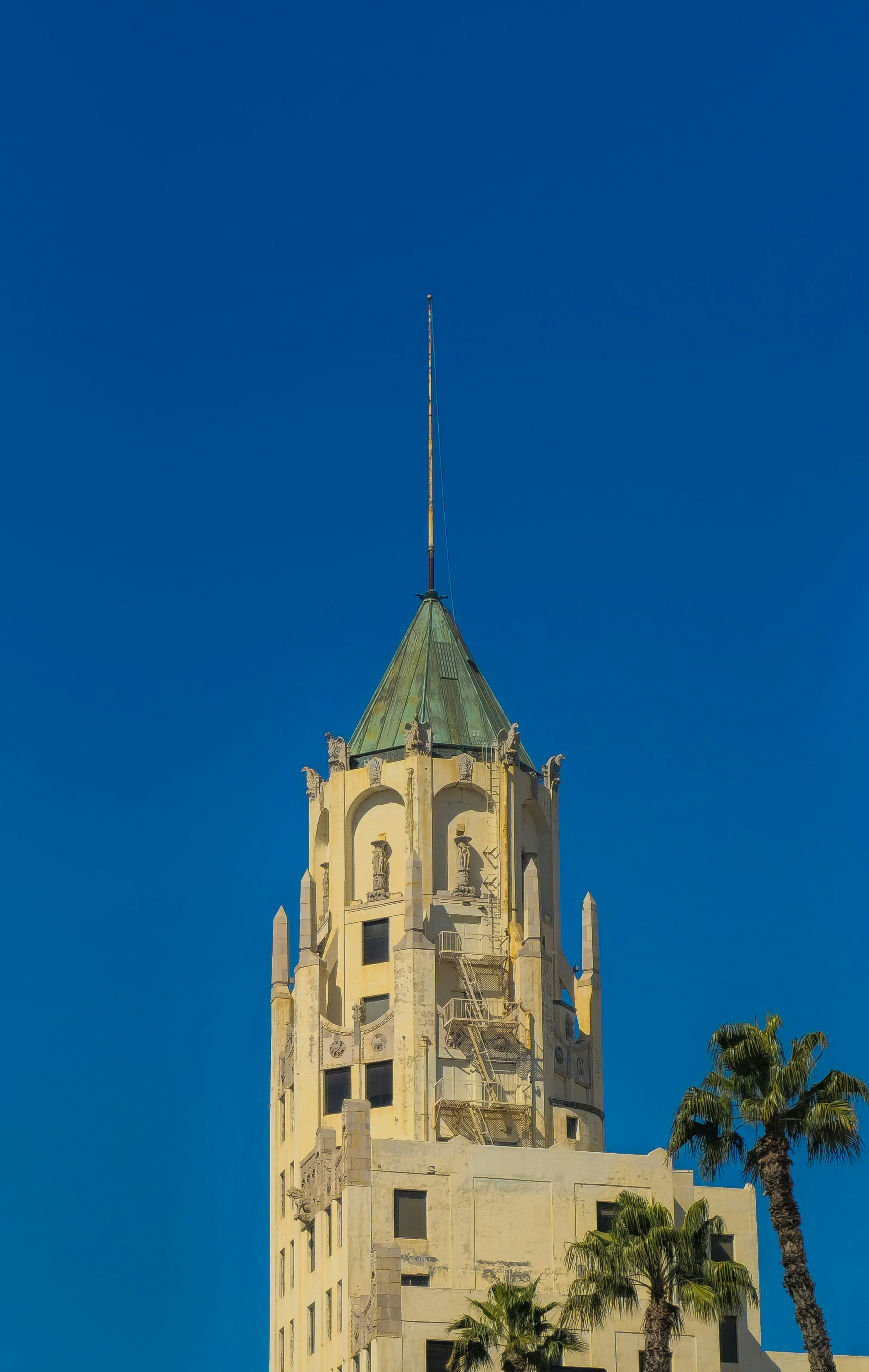 Towering Spire: A Deserted Skyline Reaches for the Blue