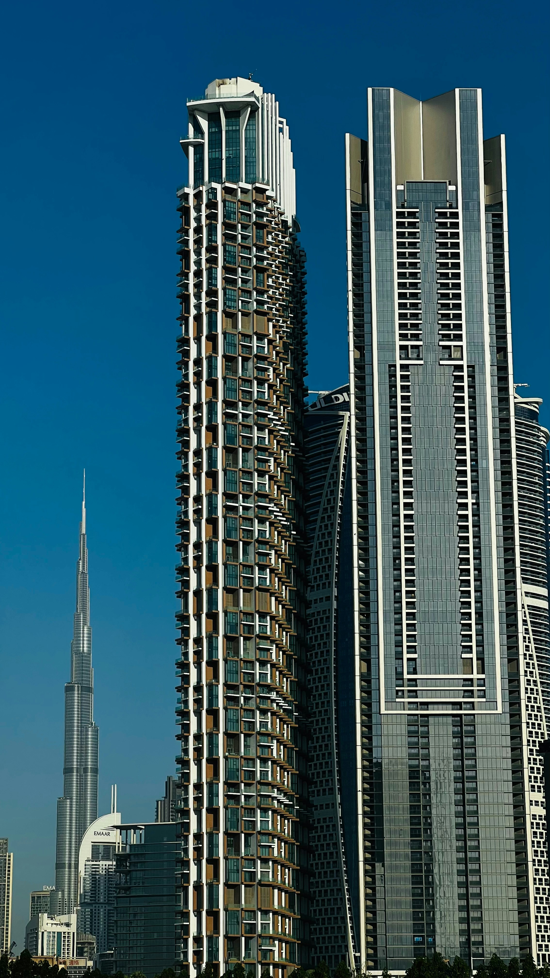 Twin Towers in the Blue Sky