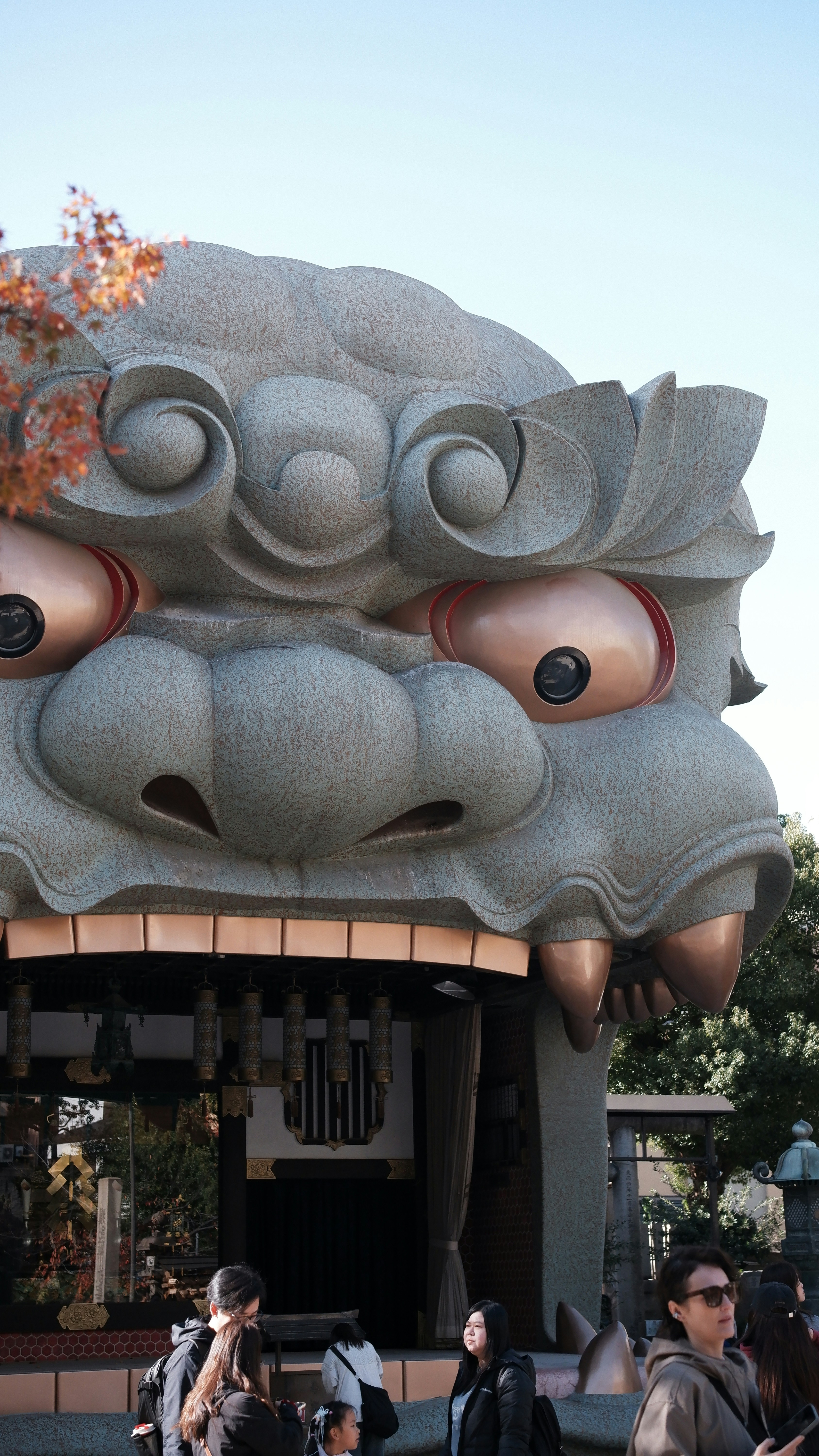 Stone lion statue entrance with people below photo – Free Tourism Image ...