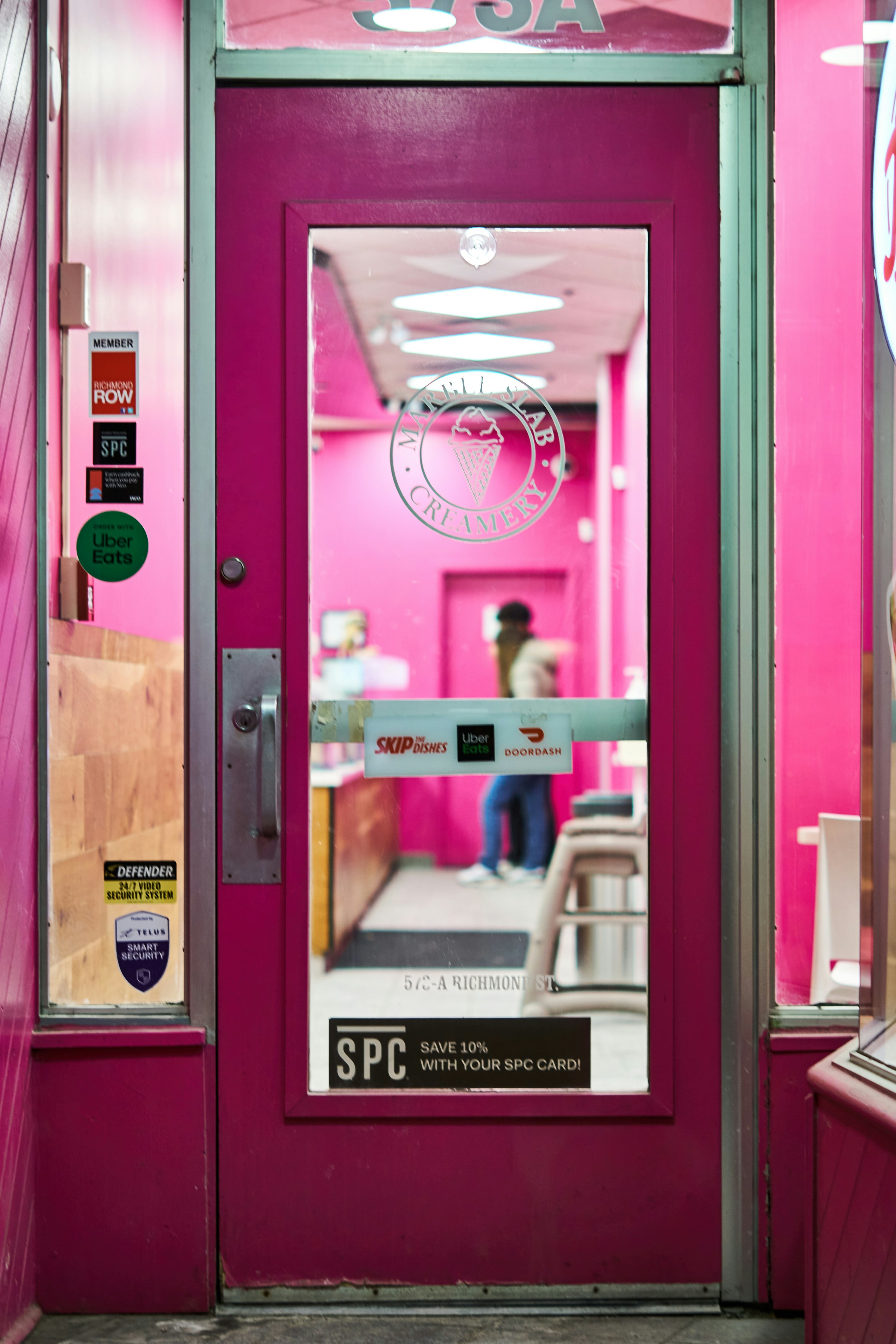 Magenta Threshold: Inside a Neon-Soaked Diner Door
