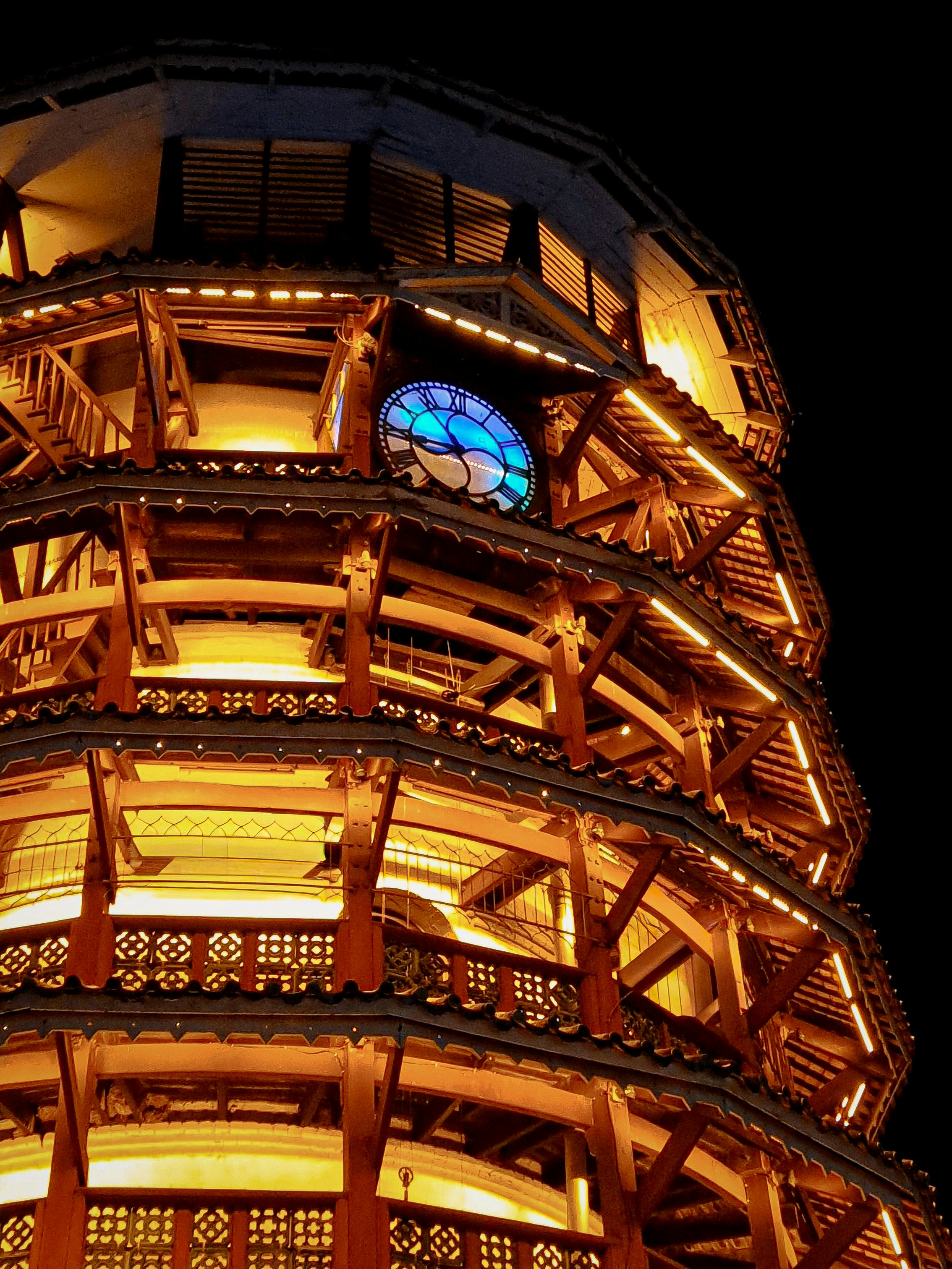 Amber Lanterns Climb the Night, A Pagoda of Light