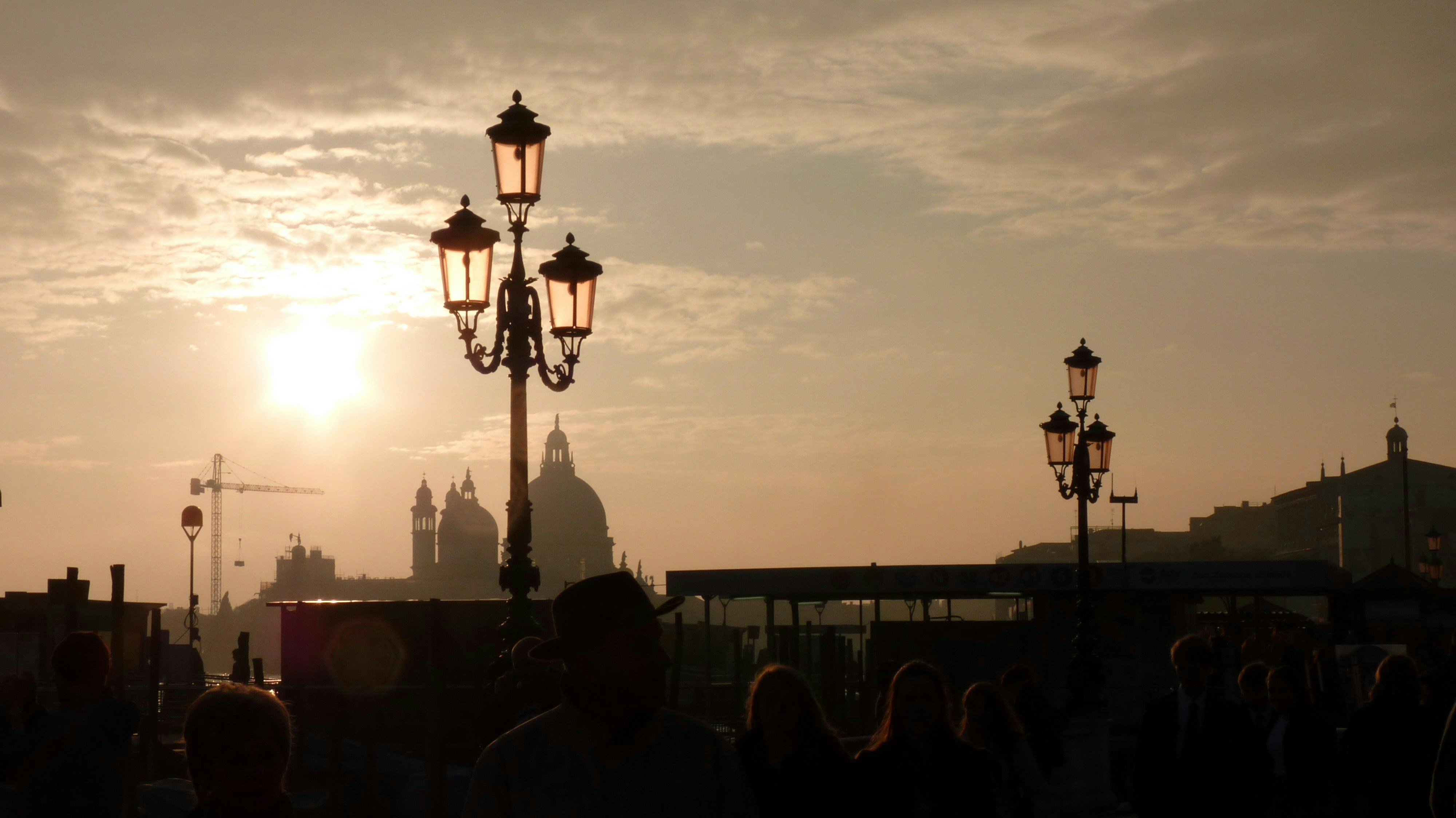 Sunset on the Silhouetted Promenade