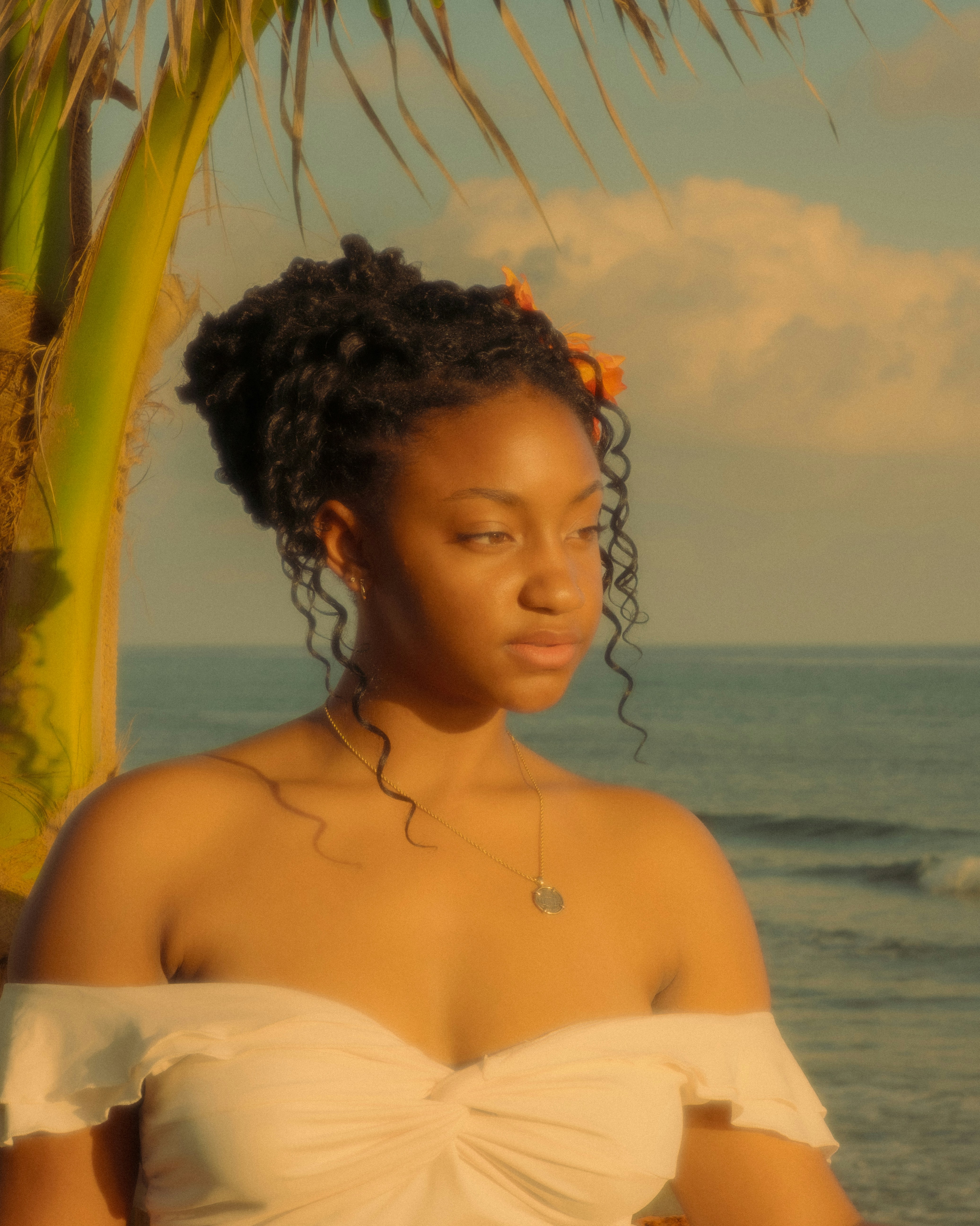 Sunlit Serenity: Portrait at the Shore