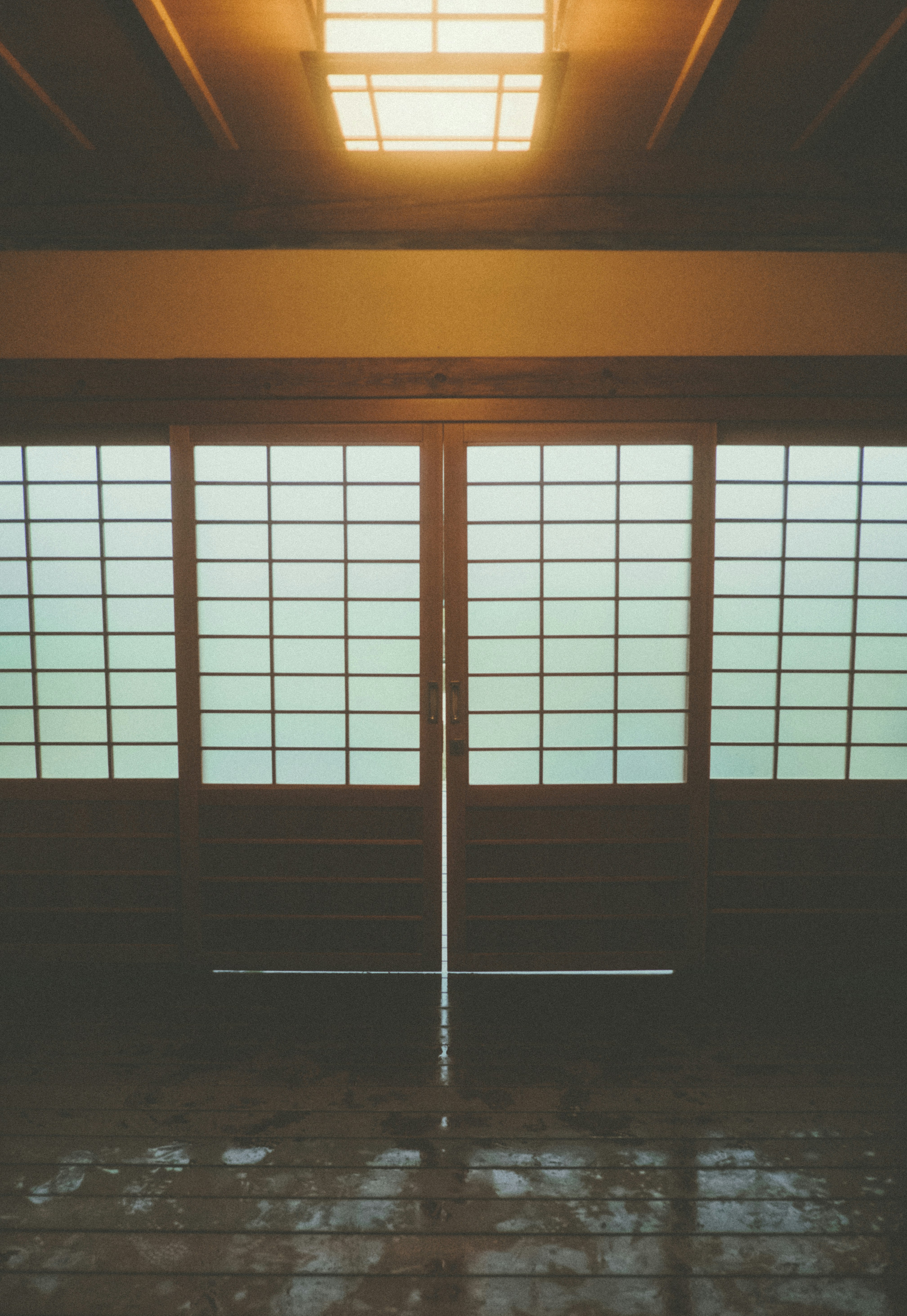 Soft Light through Shoji Doors in Quiet Hall