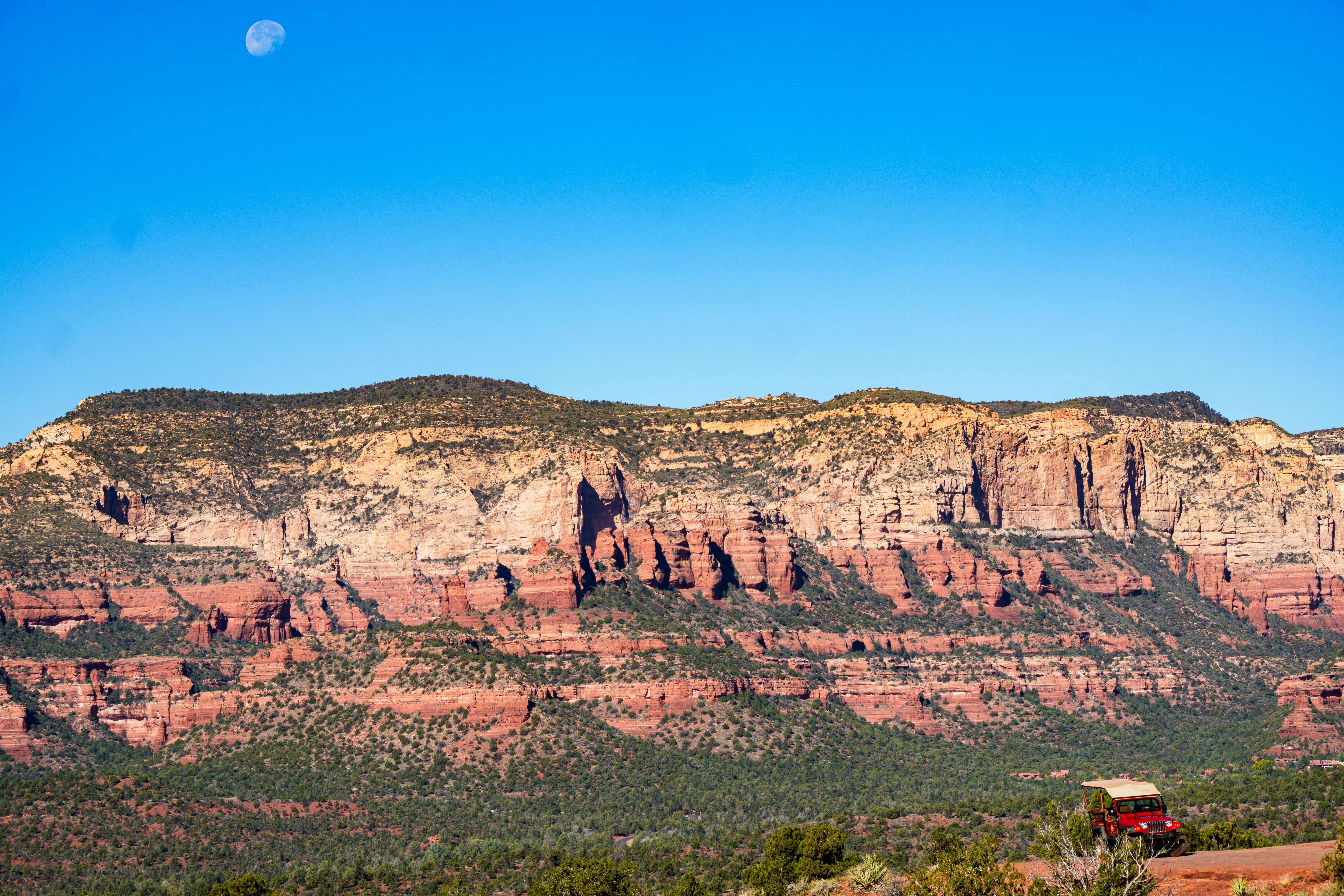 Desert Strata Under a Clear Desert Sky
