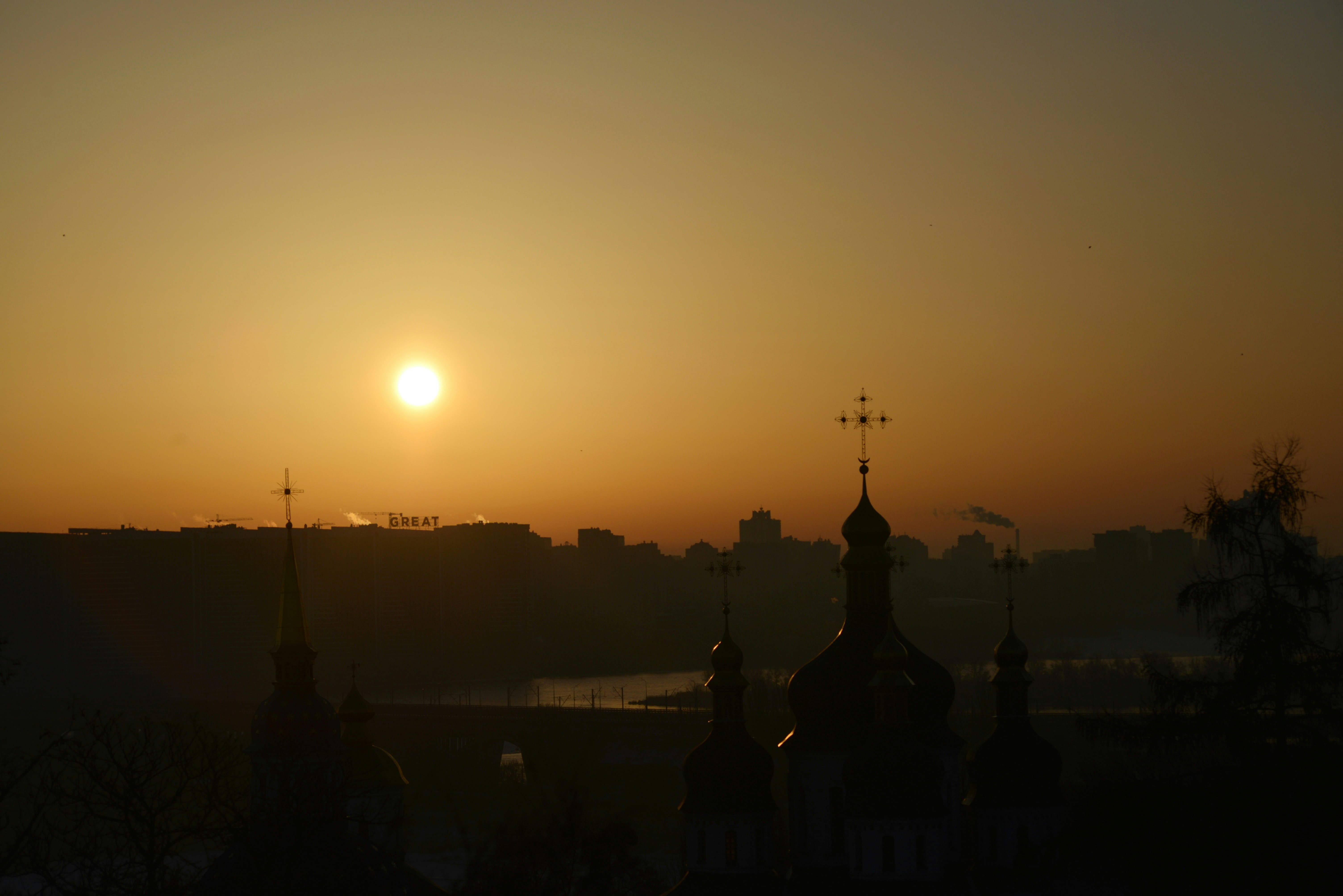Golden Hour Over Cathedral Silhouettes