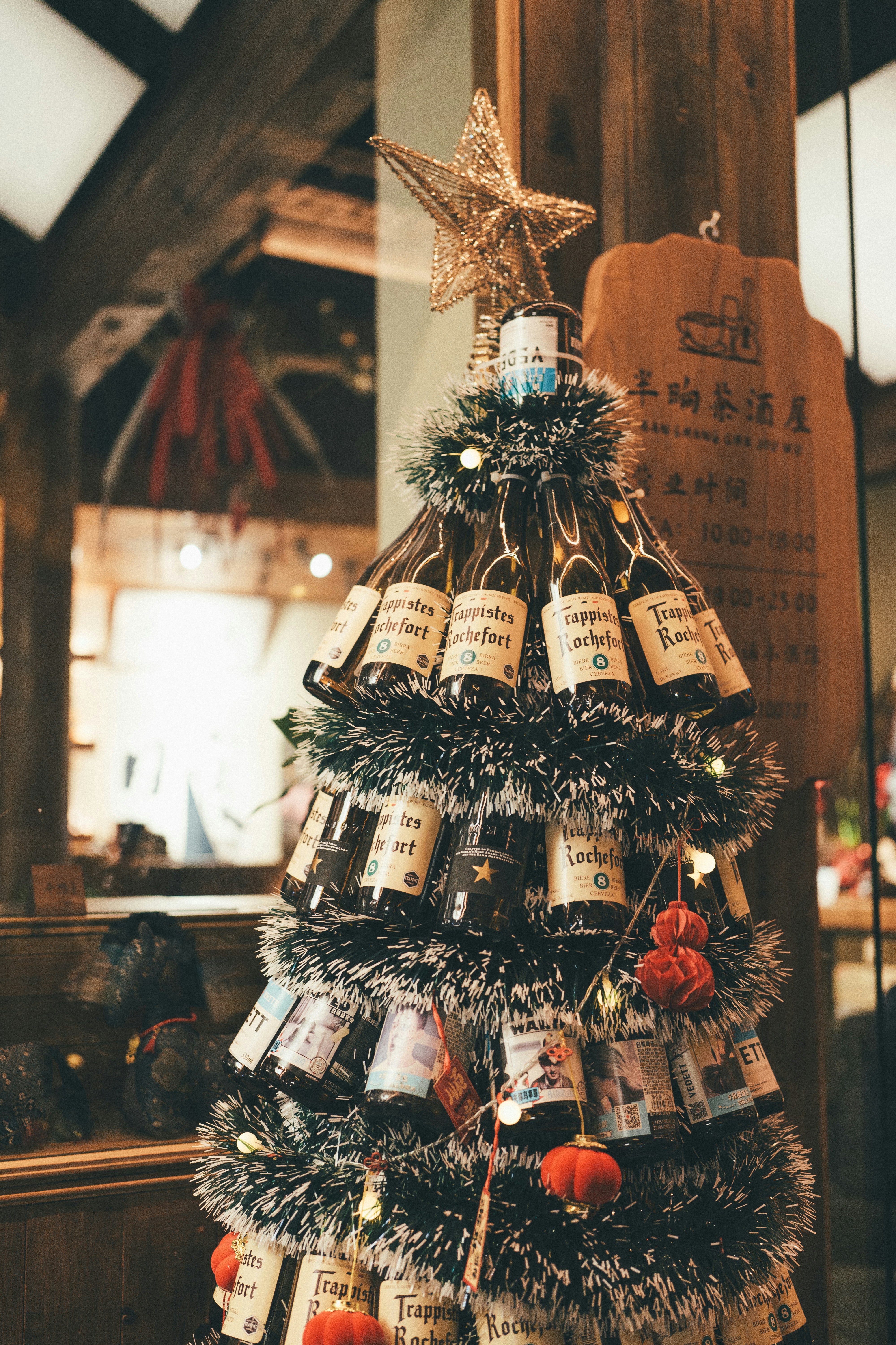 Bottle-Tree of Cheer: A Christmas Toast in Warm-Glow Neon