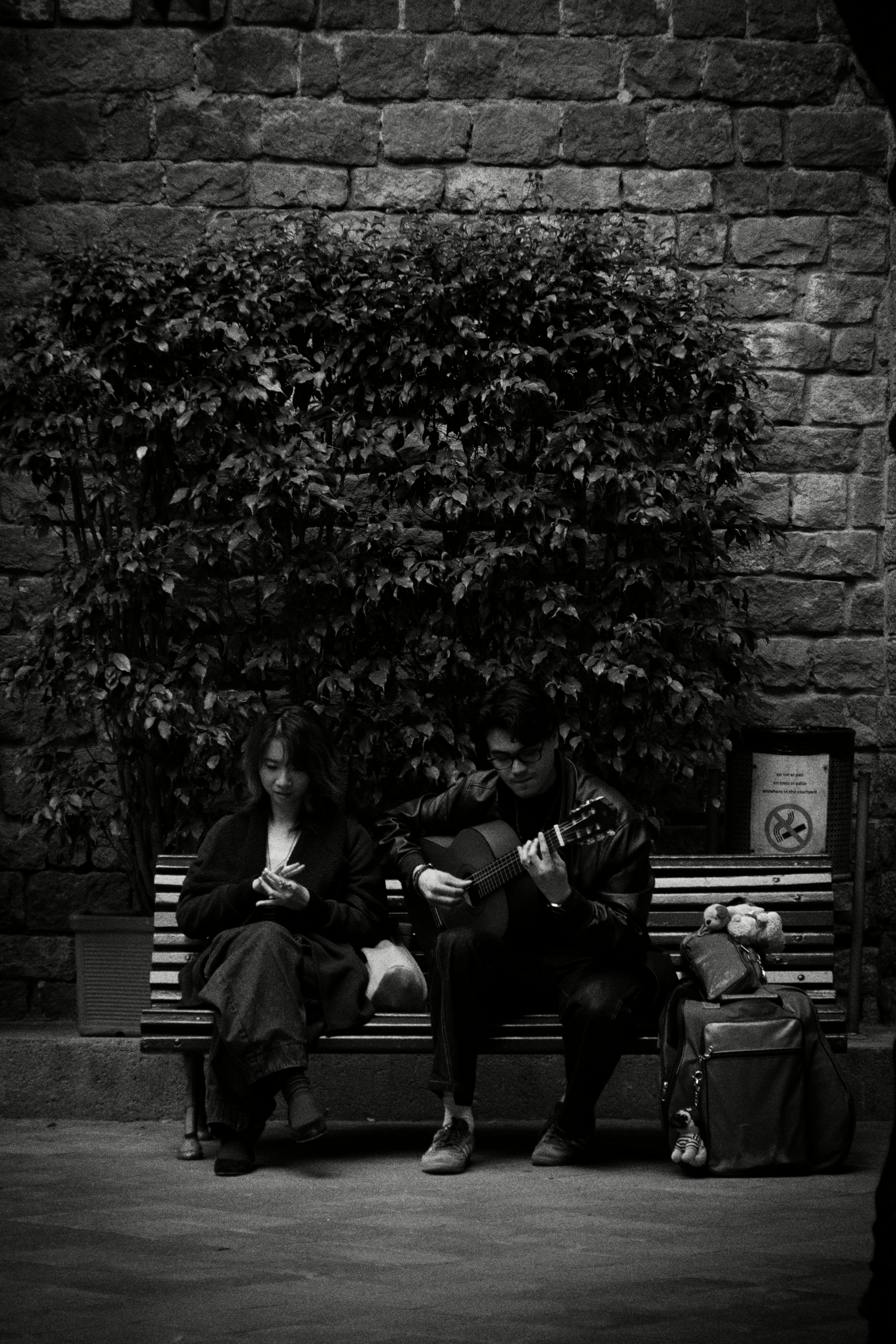 Urban Serenade on a Bench