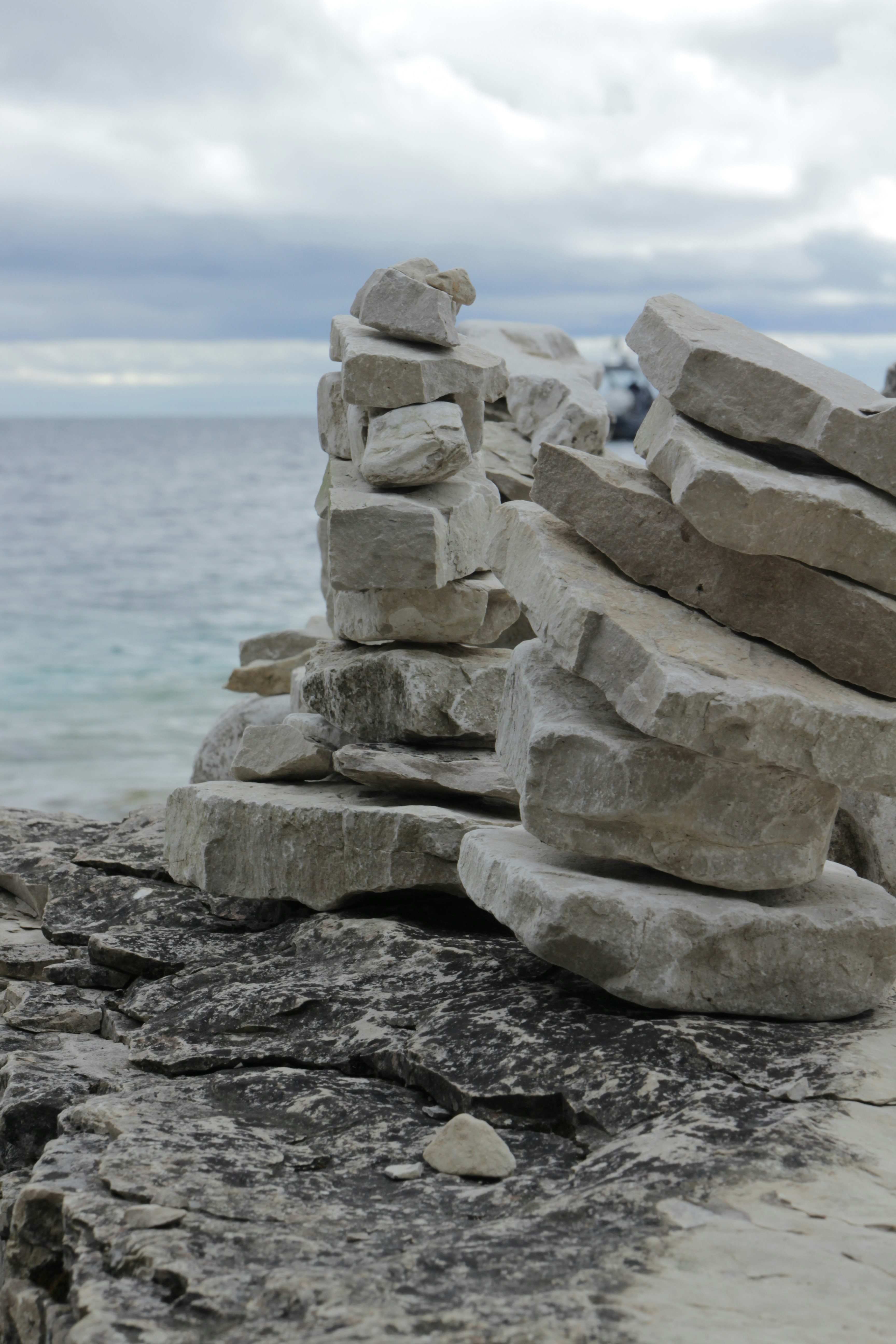 Stone Stack by the Sea: Weathered Nautical Geology