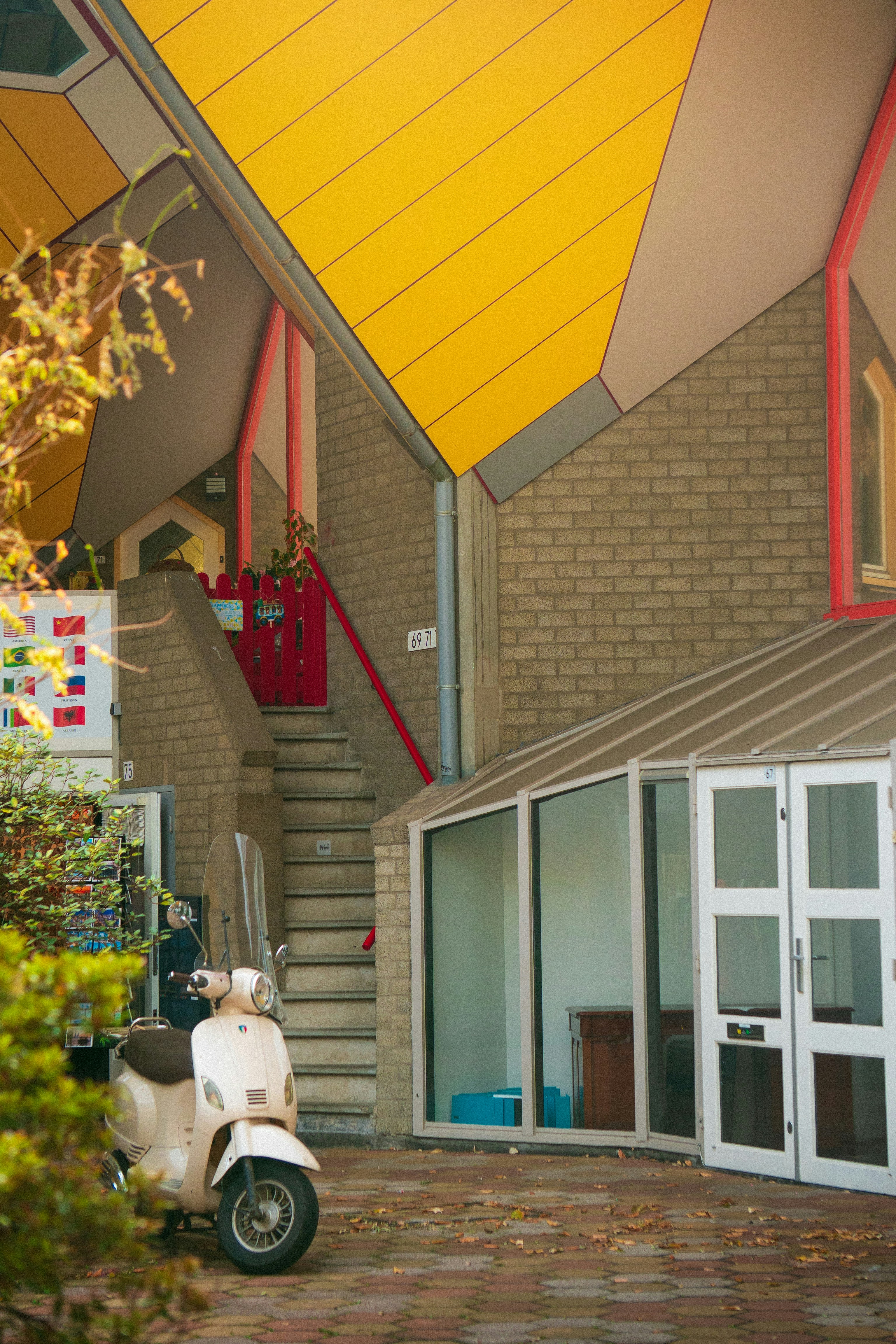 Colorful Architecture Nook with Cream Scooter