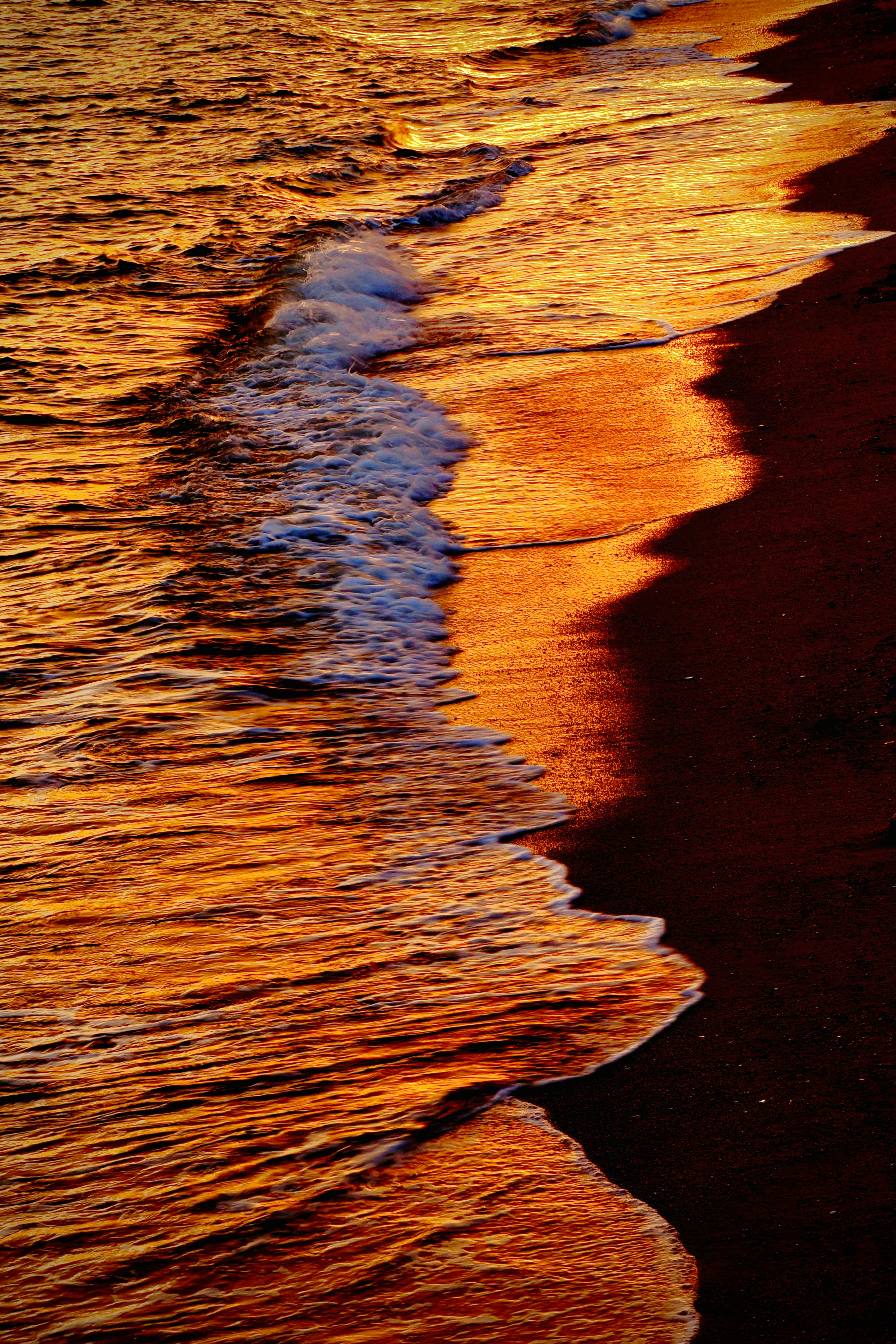 Ember Tides: A Sunset on the Shimmering Shore