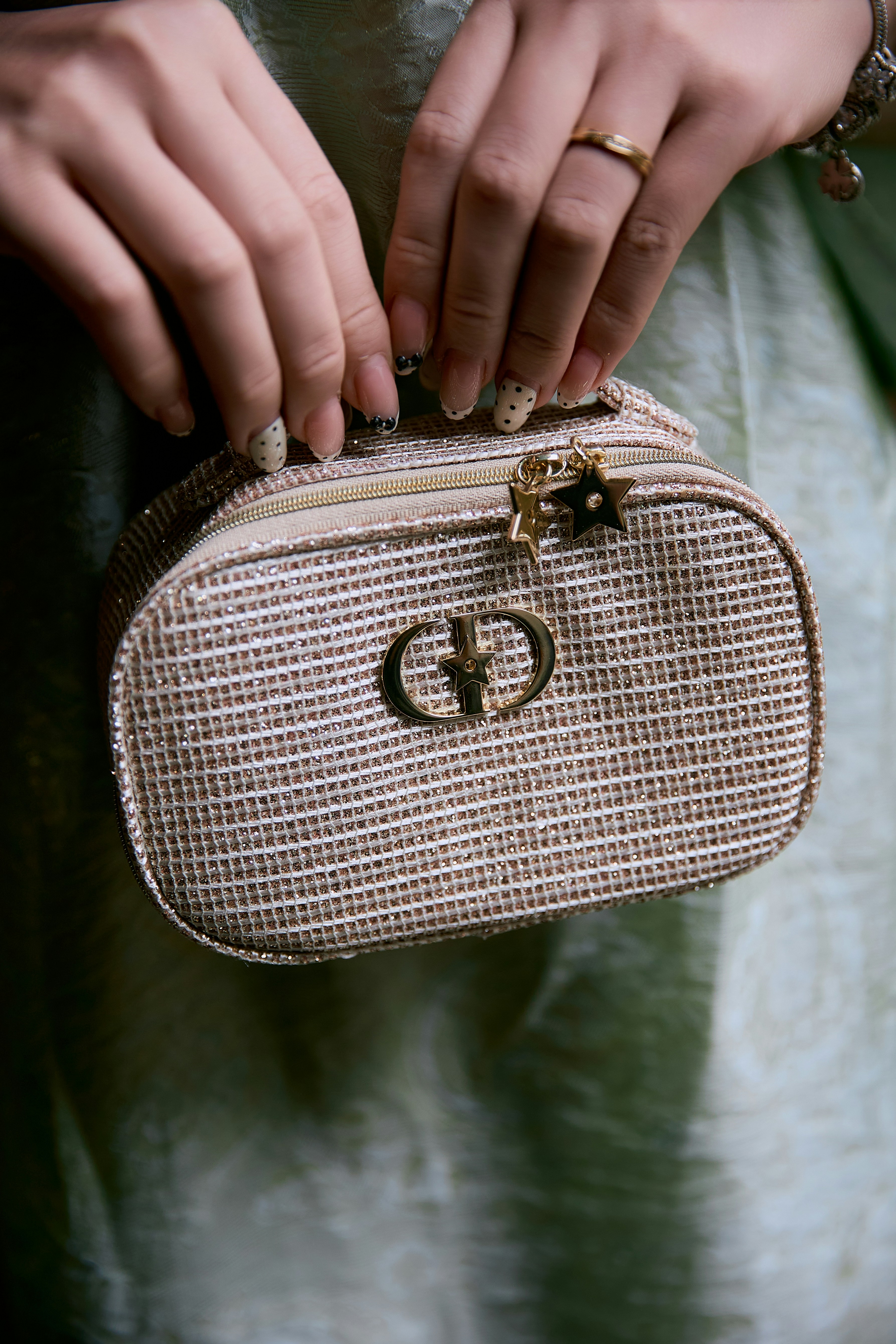 Glittering Clasp: A Petite Handbag in Focus