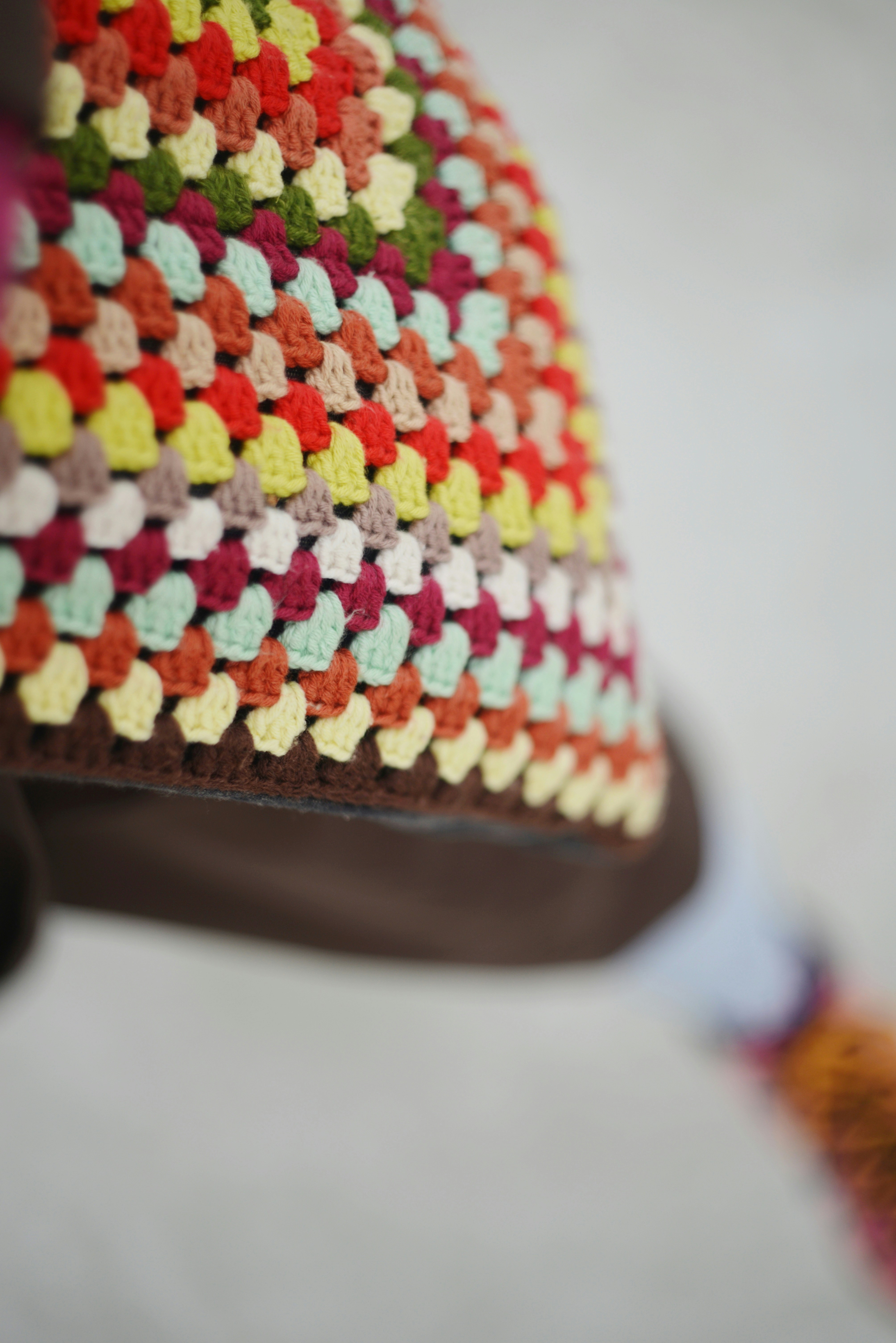 Crocheted Colorway: A Close-Up on Handcrafted Texture and Pattern