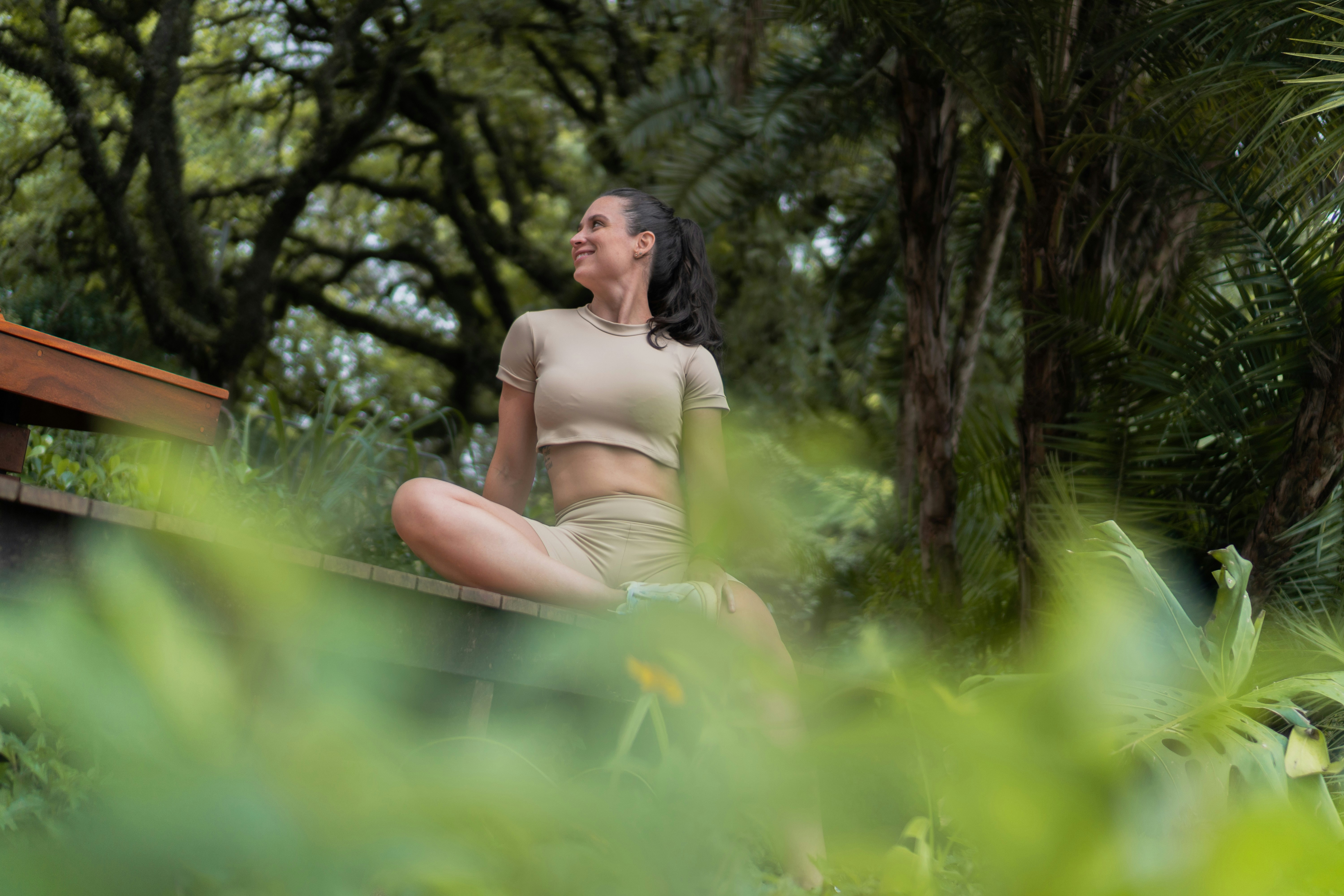 Garden Quiet: A Nurturing Moment Above the Foliage