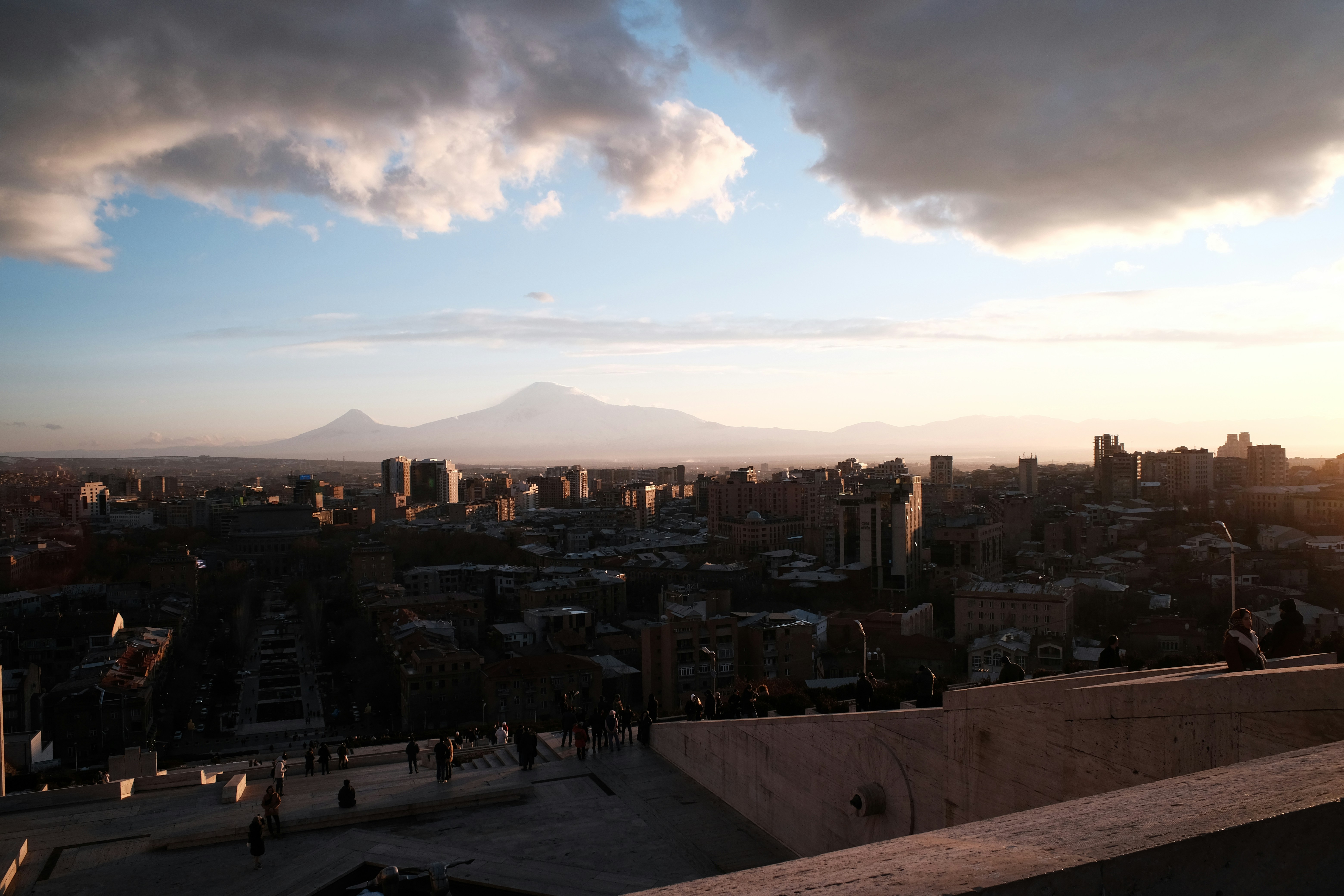 City Sunset Over Silhouetted Terrace