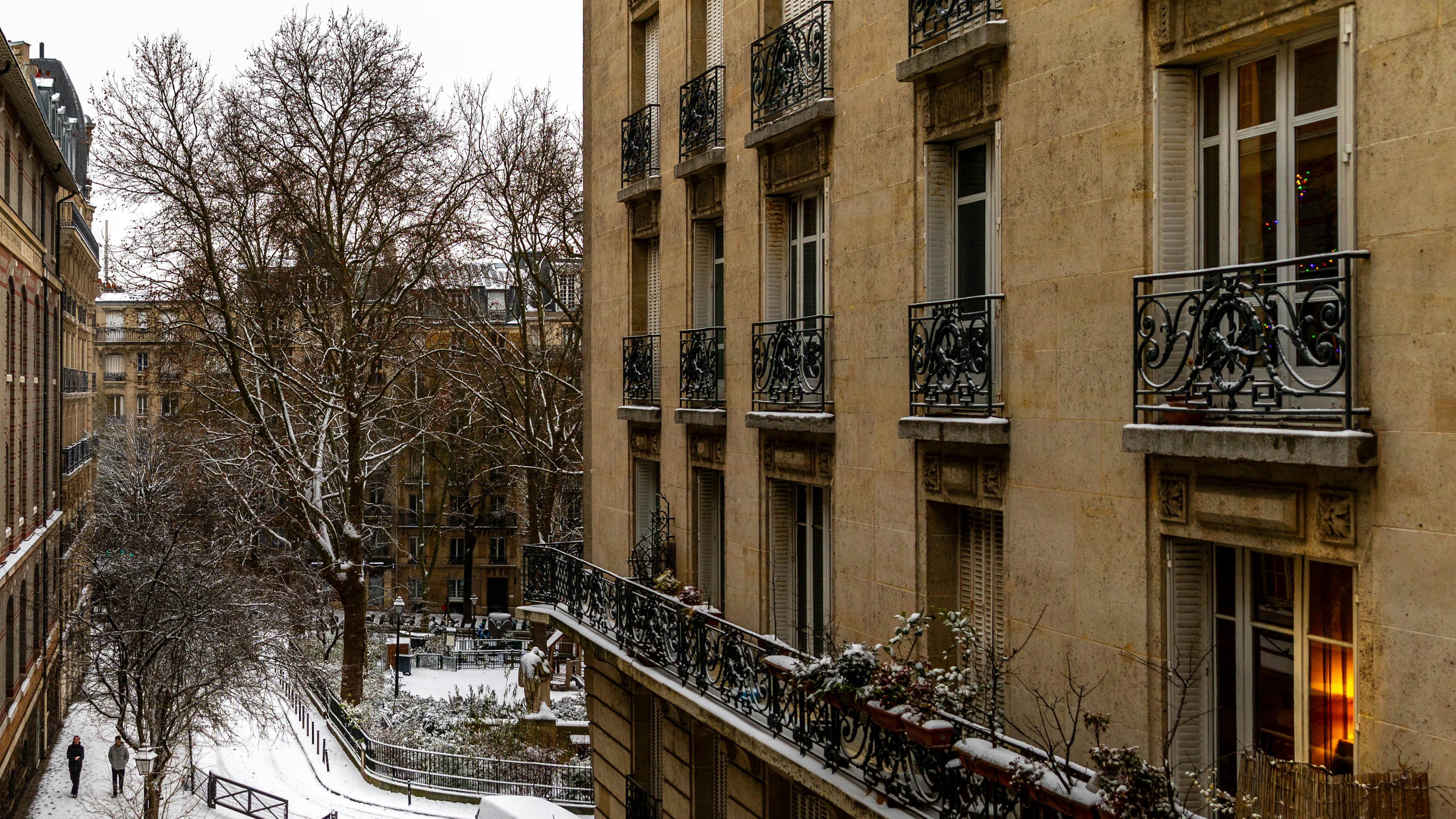 Winterlight along a Parisian Courtyard Street
