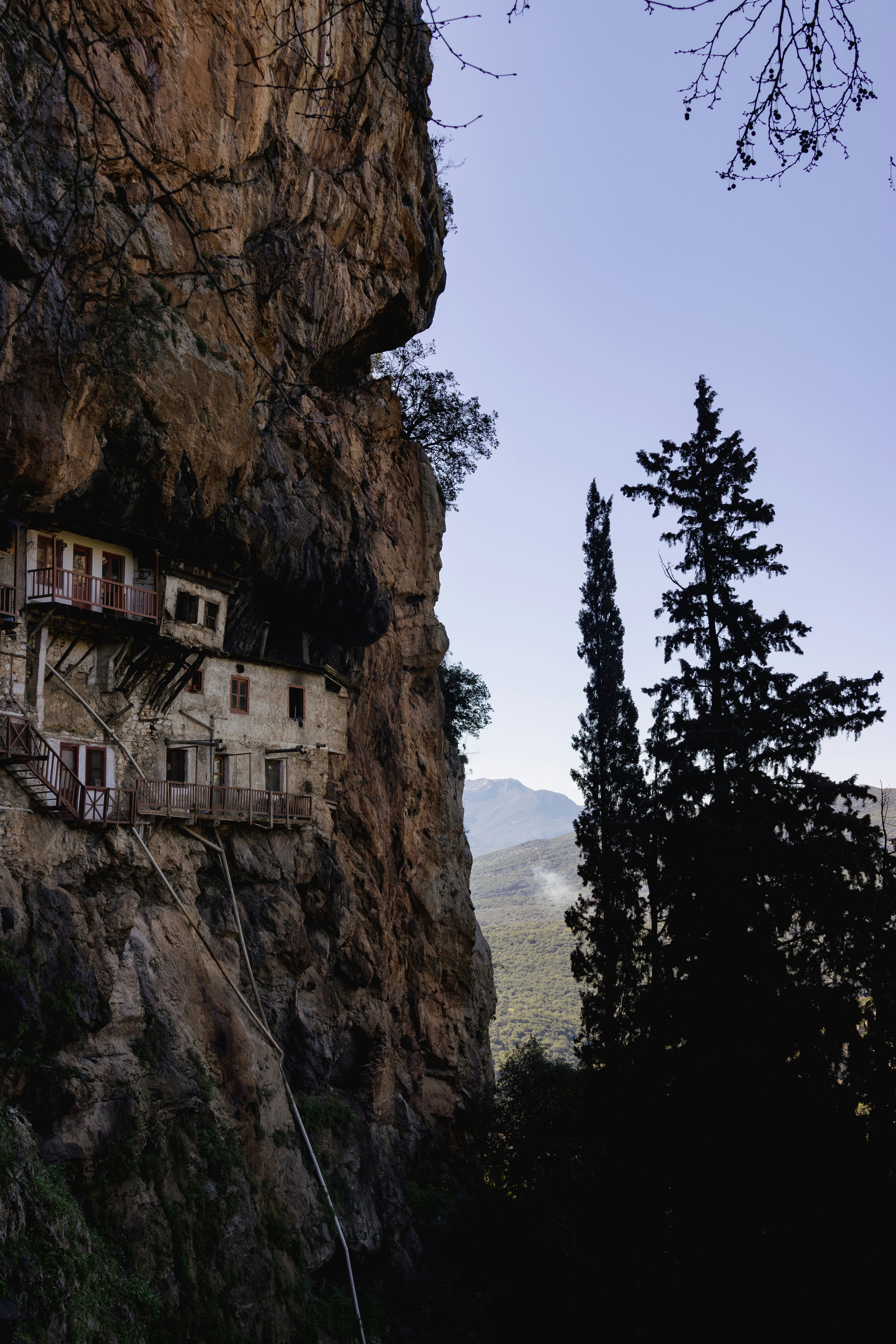 Cliffside Retreat: A Mountain Cable Dwelling Clinging to the Rock