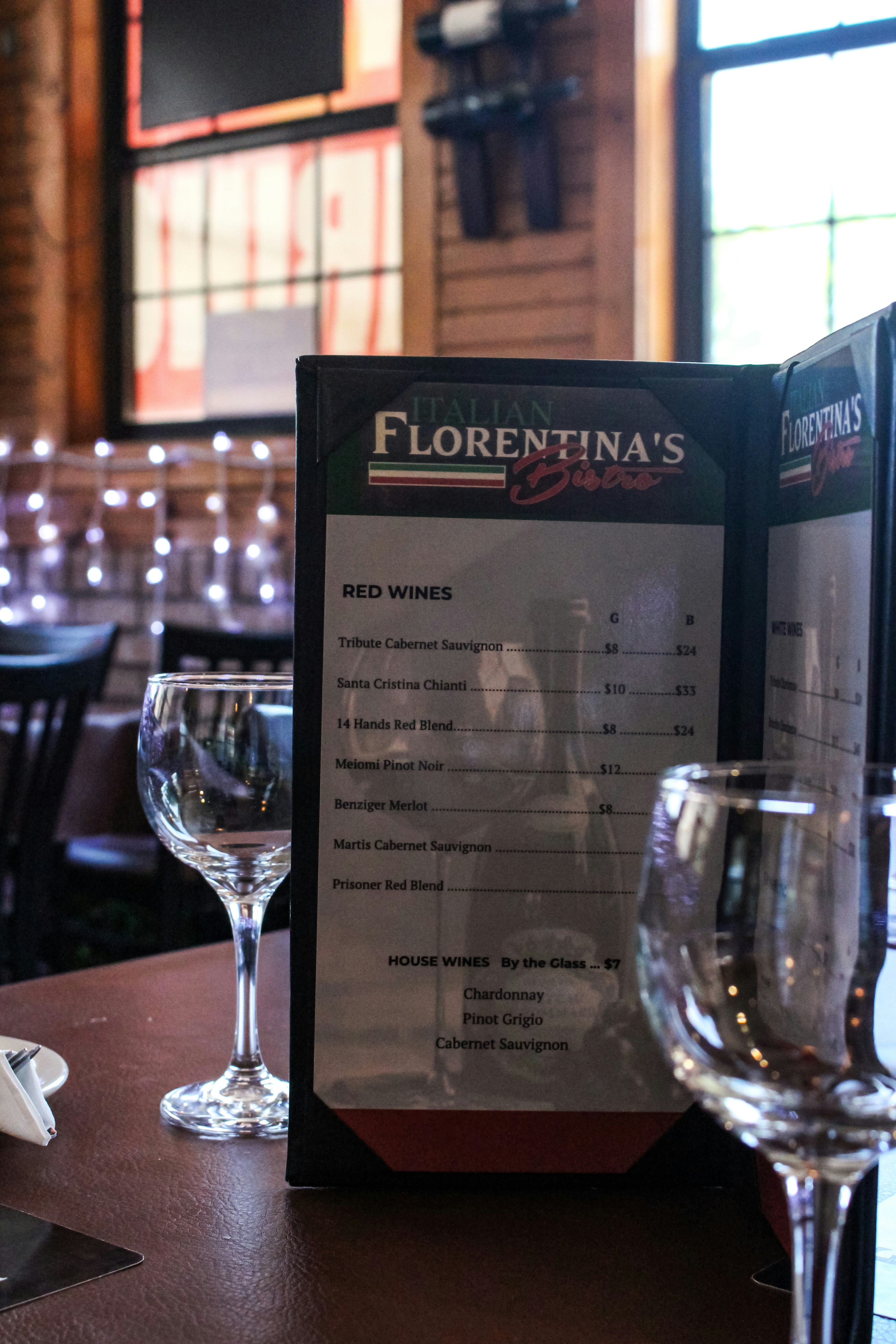 Menu Stand at a Cozy Italian Bistrot