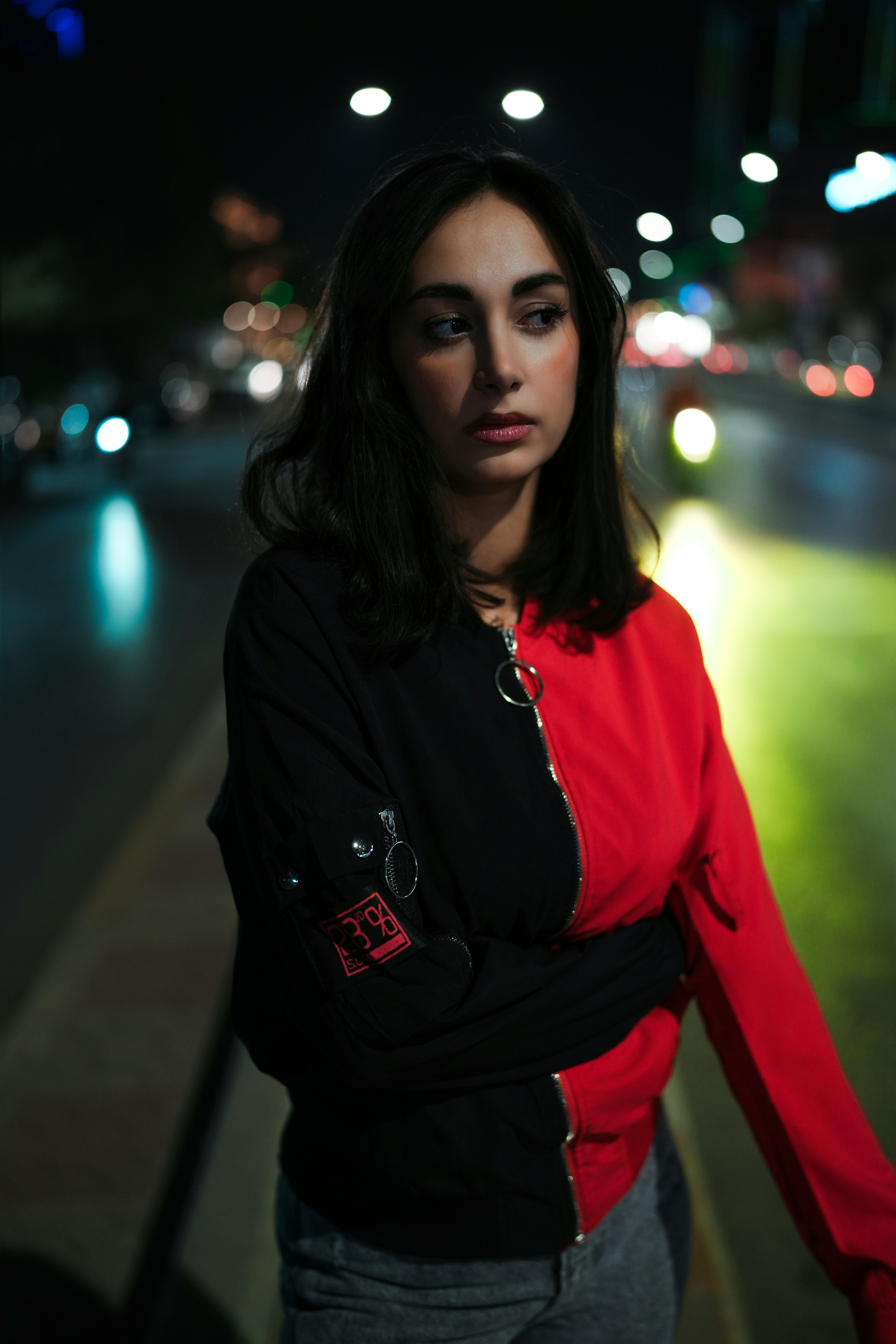 Urban Nightfall: A Night-Bloom Portrait in Neon Haze